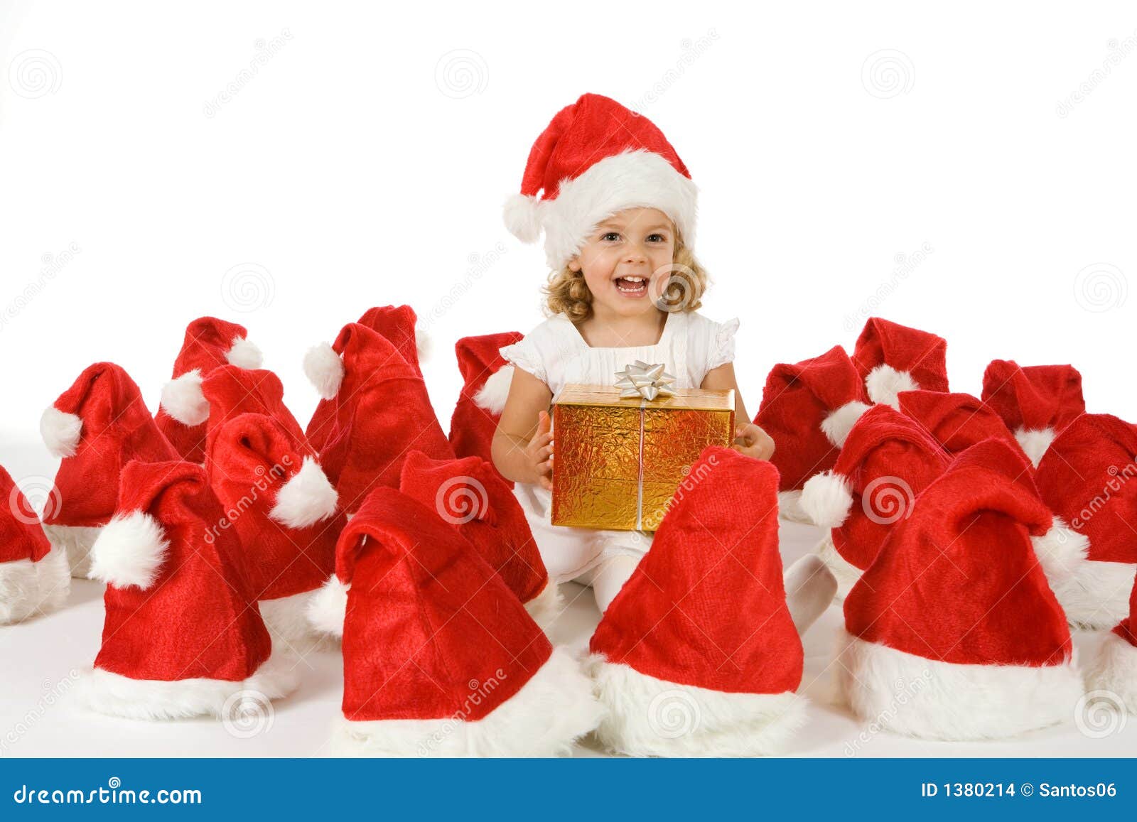 Child with present stock photo. Image of expectant, gift - 1380214