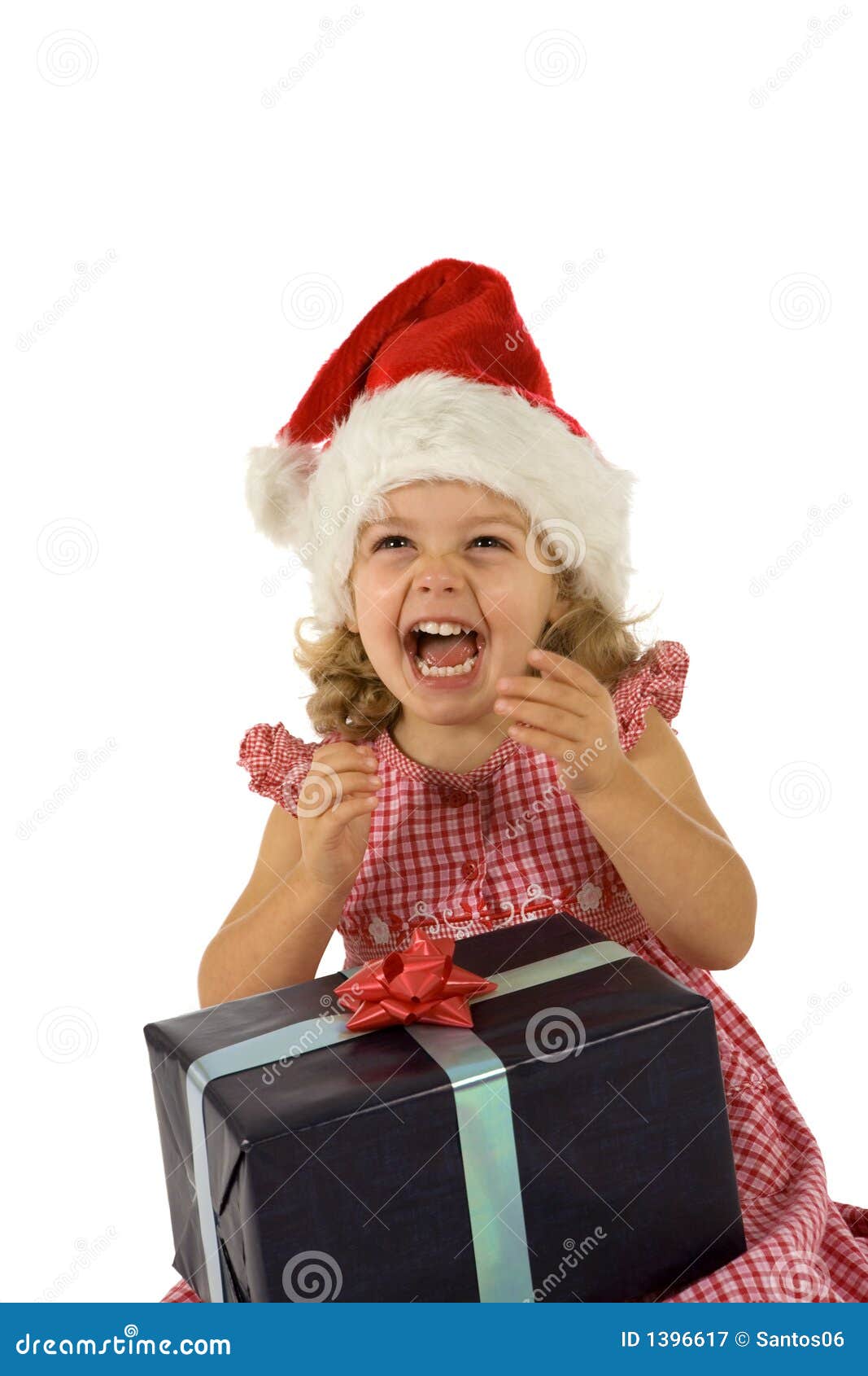 Child with present stock image. Image of bright, holiday - 1396617