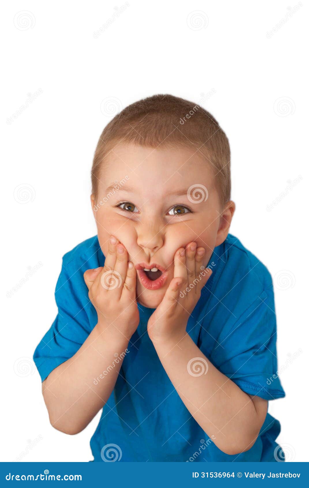 Child Pressed His Hands To the Cheeks Stock Photo - Image of baby ...