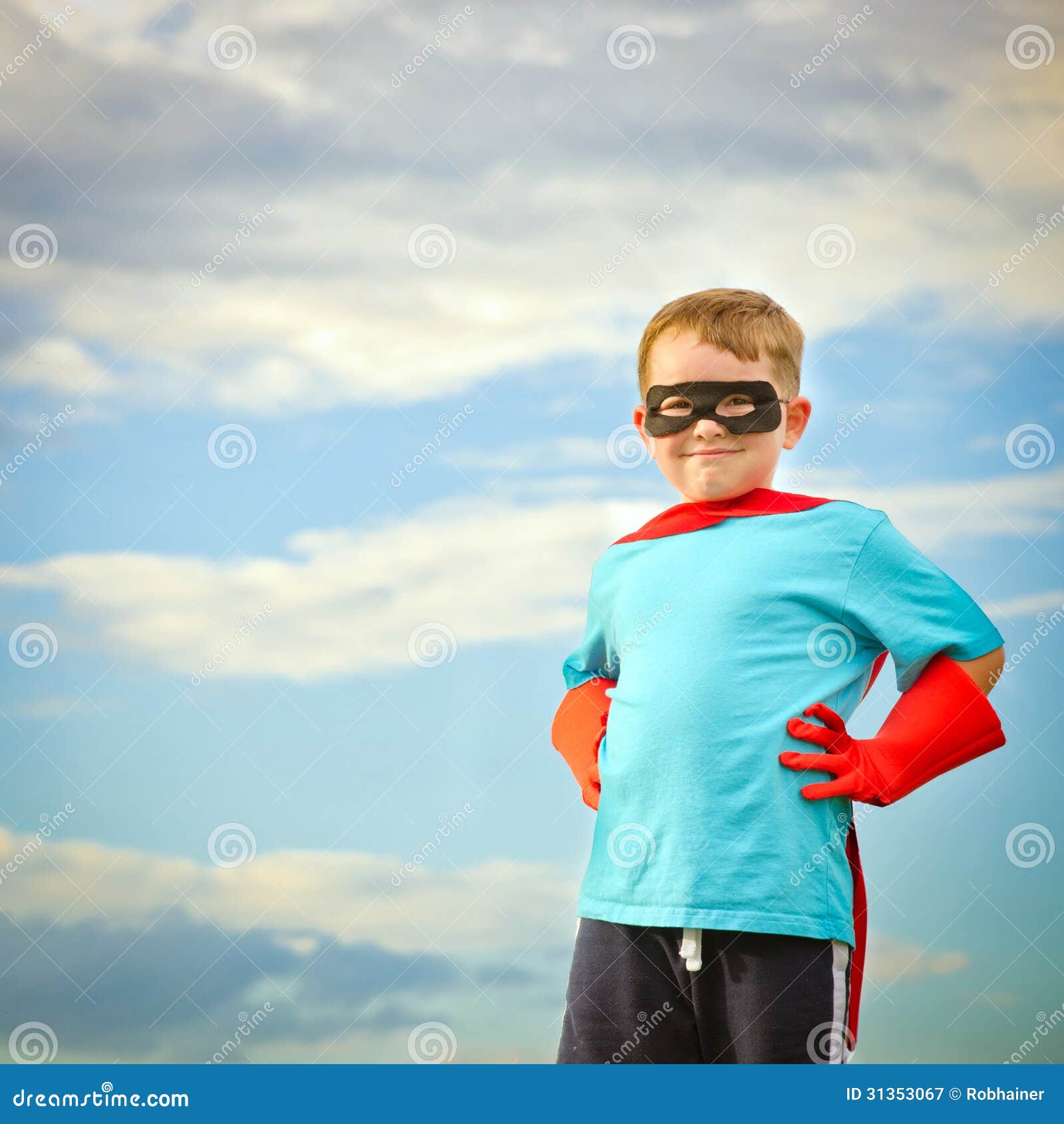 Child Pretending To Be a Superhero Stock Image - Image of physical ...