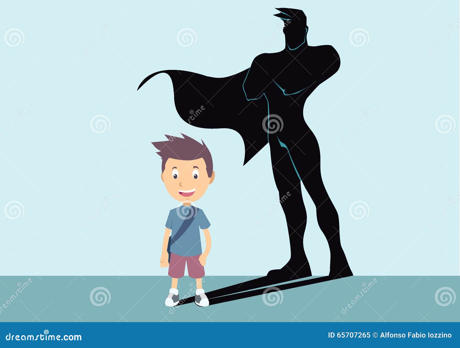 A Child Projects the Shadow of a Super Hero Stock Illustration ...