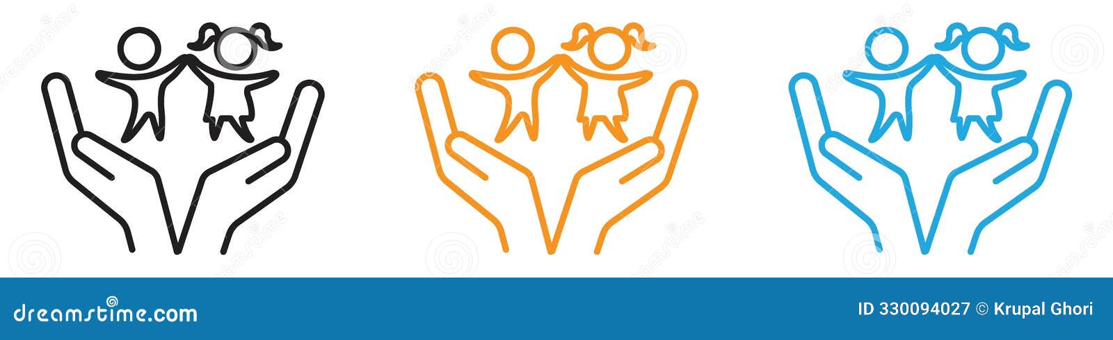 Child Protect Icon Vector Logo Set Collection for Web App Ui Stock ...