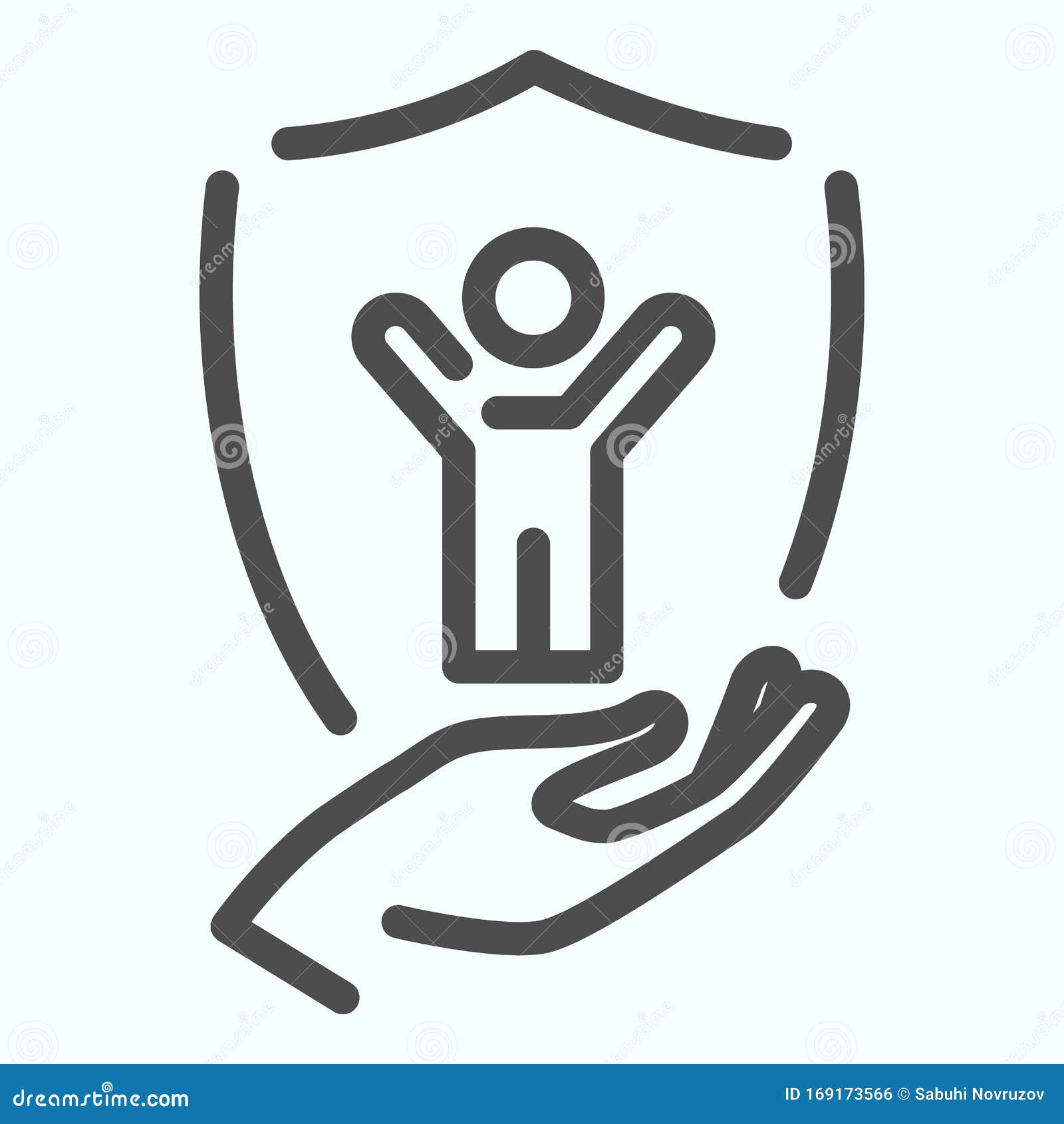 Child Protection Line Icon. Baby in Shield Vector Illustration Isolated ... Child Protection Line Icon. Baby in Shield Vector Illustration Isolated ...