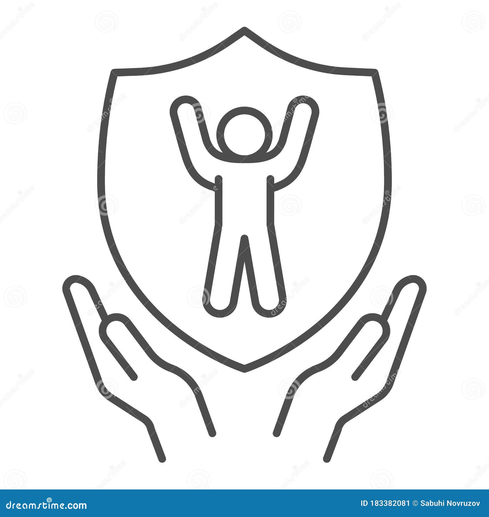 Child Protection Shield in Human Hands Thin Line Icon, 1st June ... Child Protection Shield in Human Hands Thin Line Icon, 1st June ...