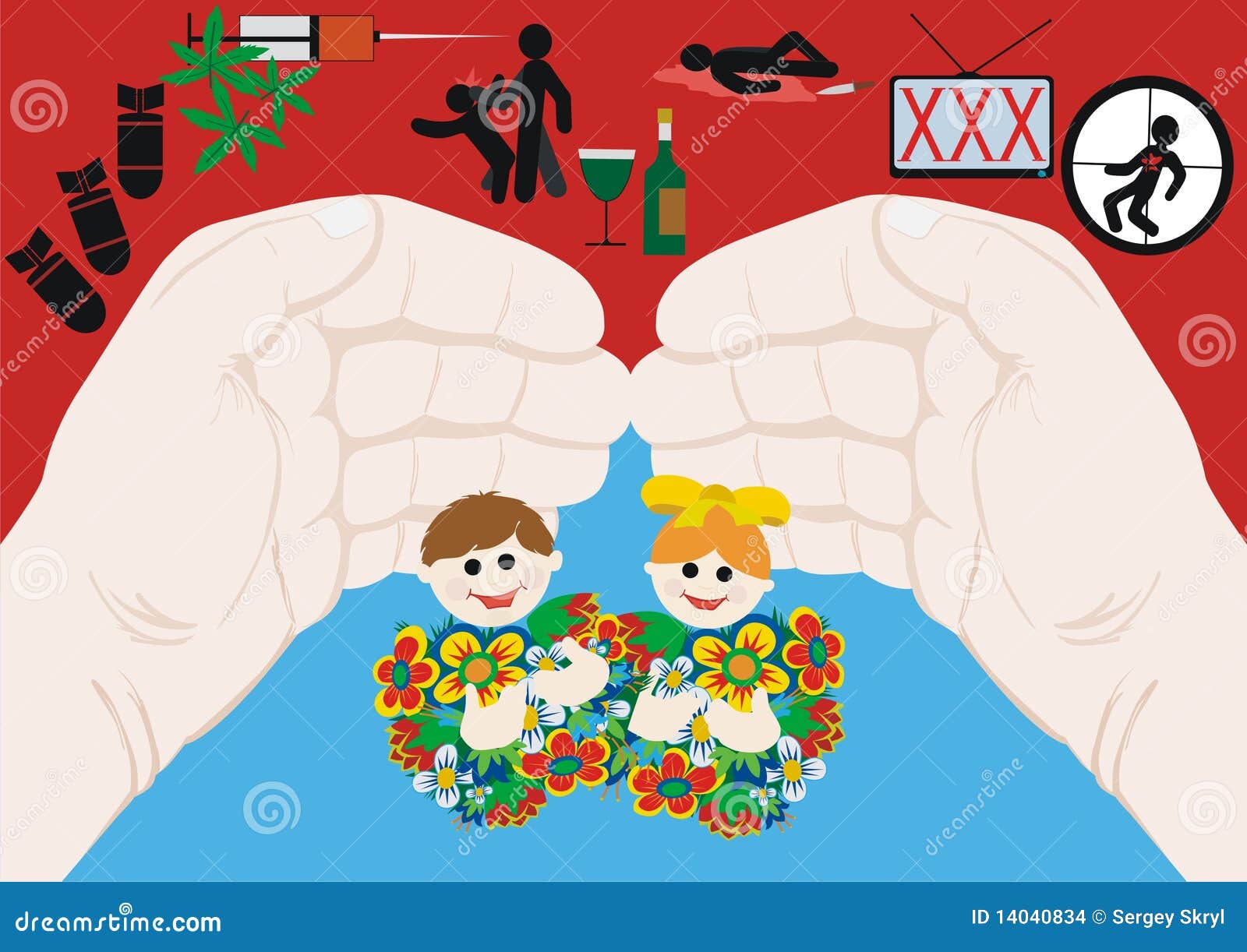 Child Protection from Violence Stock Vector - Illustration of body ...