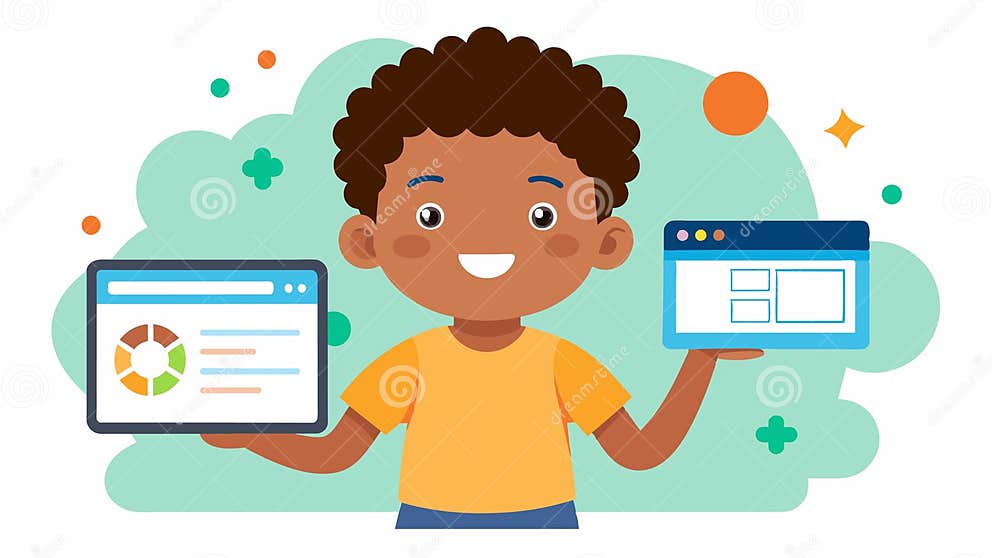 A Child Proudly Showcasing Their Personalized Website Built Entirely ...