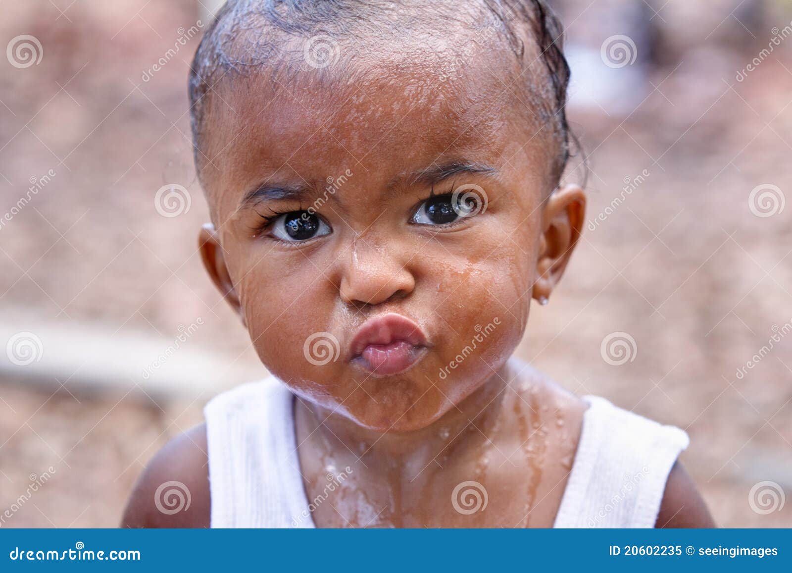 Child puckering lips stock image. Image of adorable, copy - 20602235