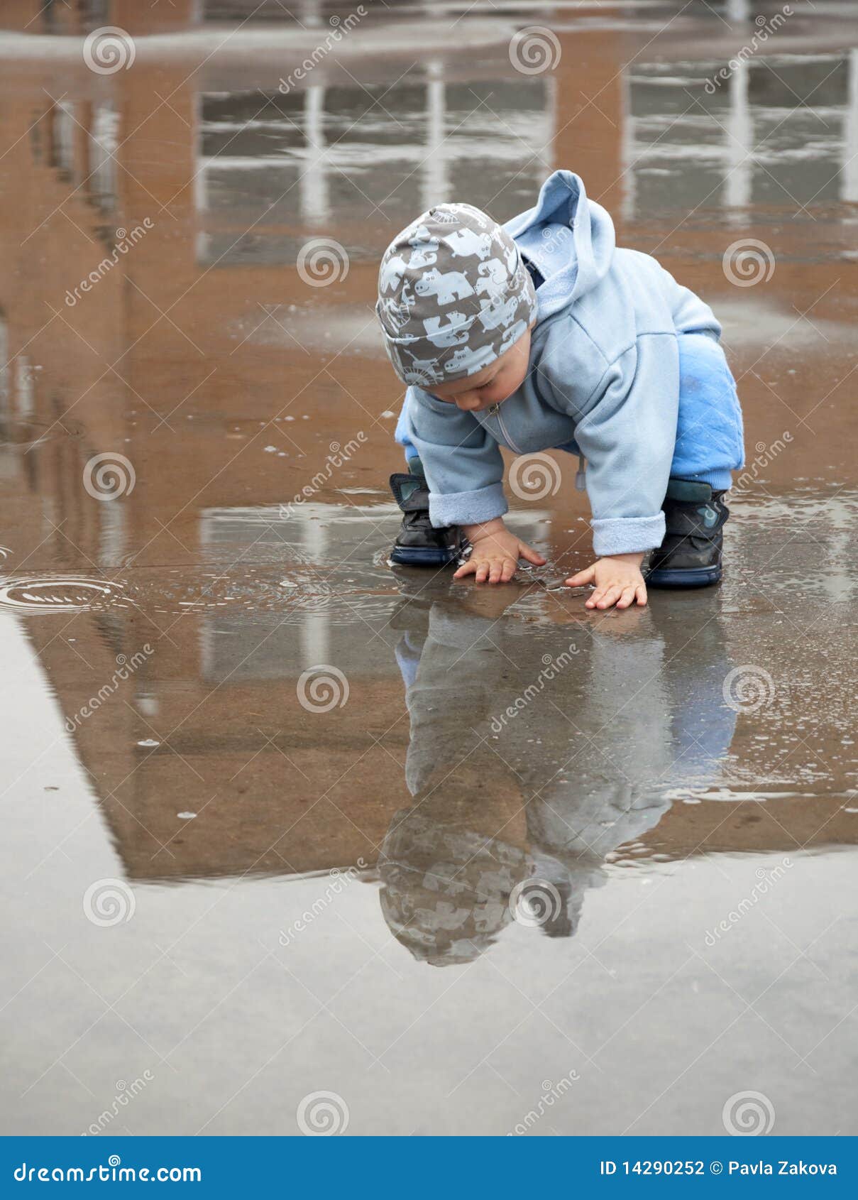 Child in a puddle stock photo. Image of rain, flood, house - 14290252