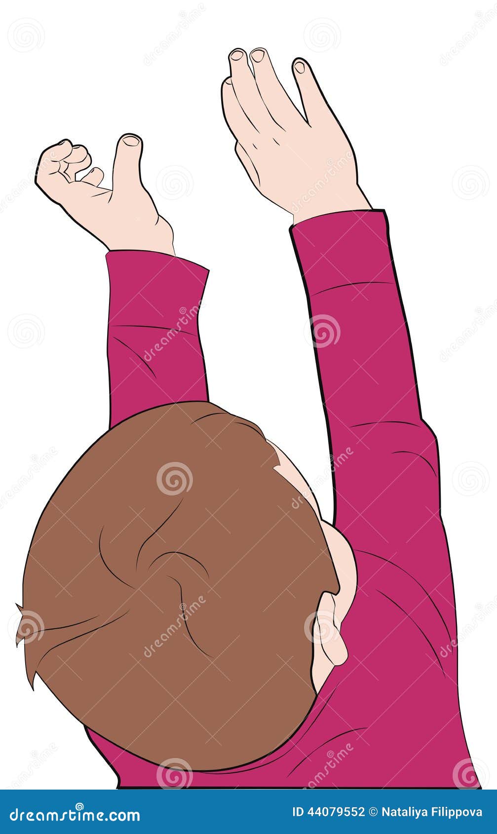The Child Pulls His Hands Up Stock Vector - Illustration of little ...