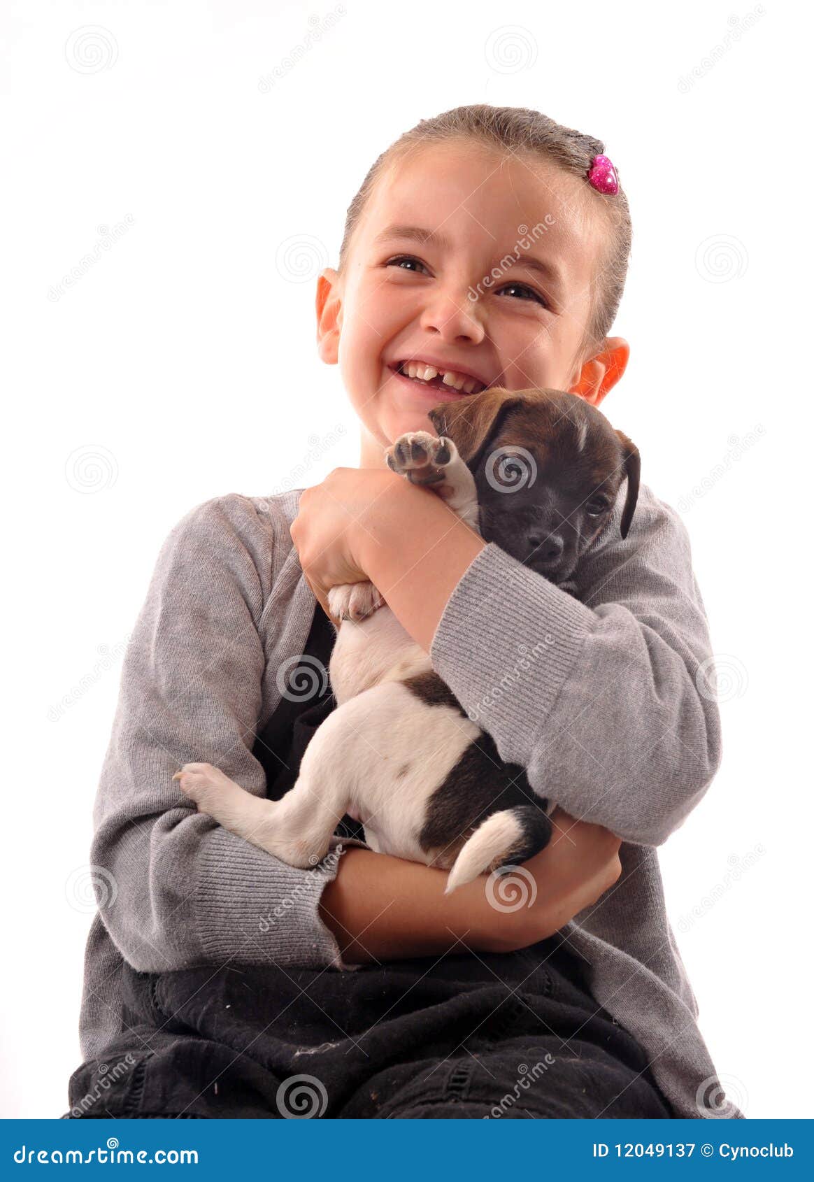 Child and puppy stock image. Image of little, smiling - 12049137