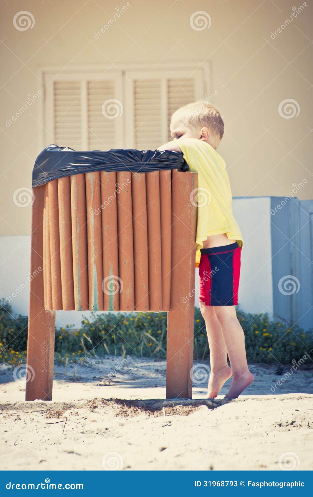 Child Putting Waste in the Bin Stock Image - Image of refuse, ecology ...