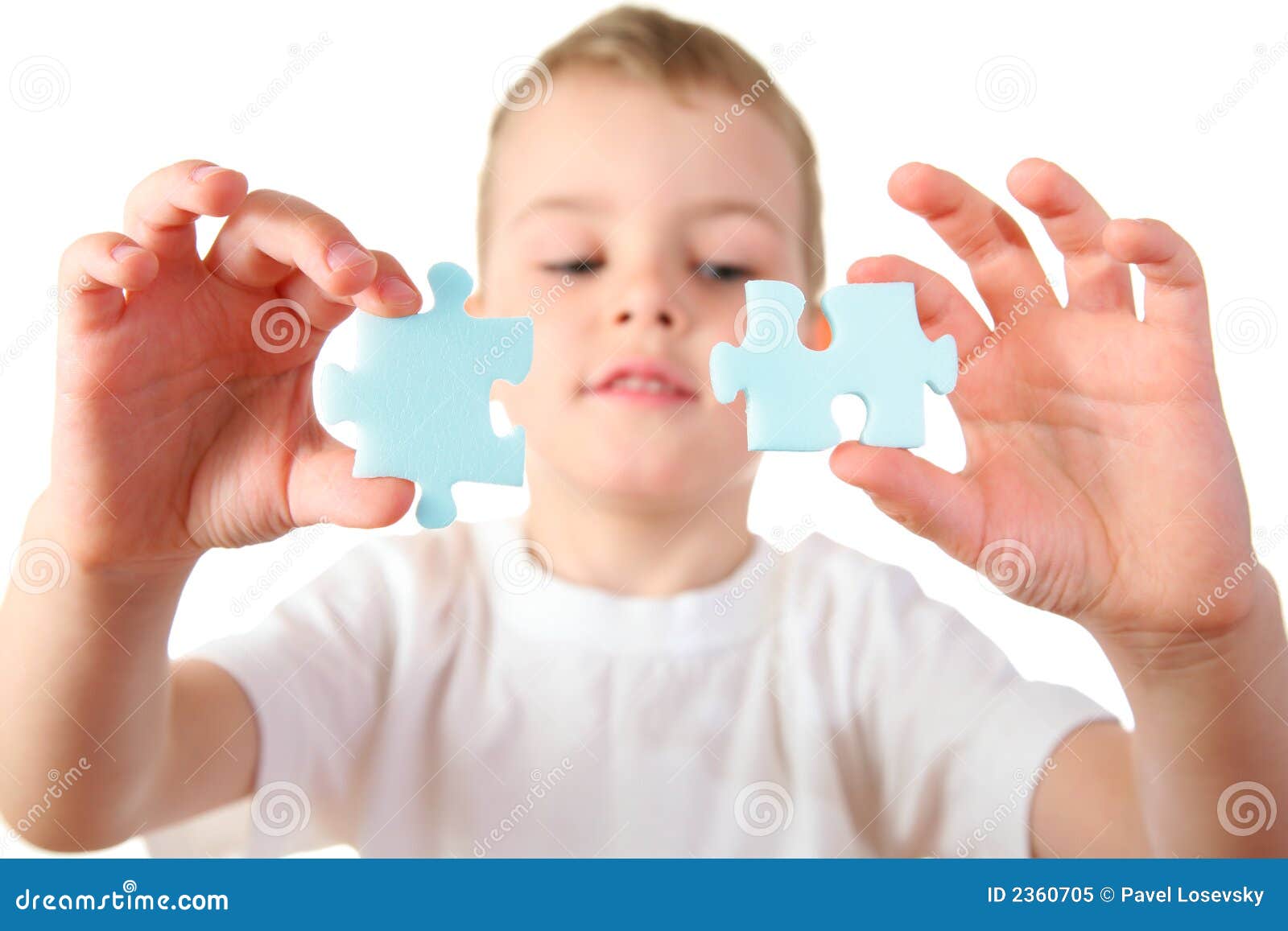 Child with puzzle stock image. Image of games, model, isolated - 2360705