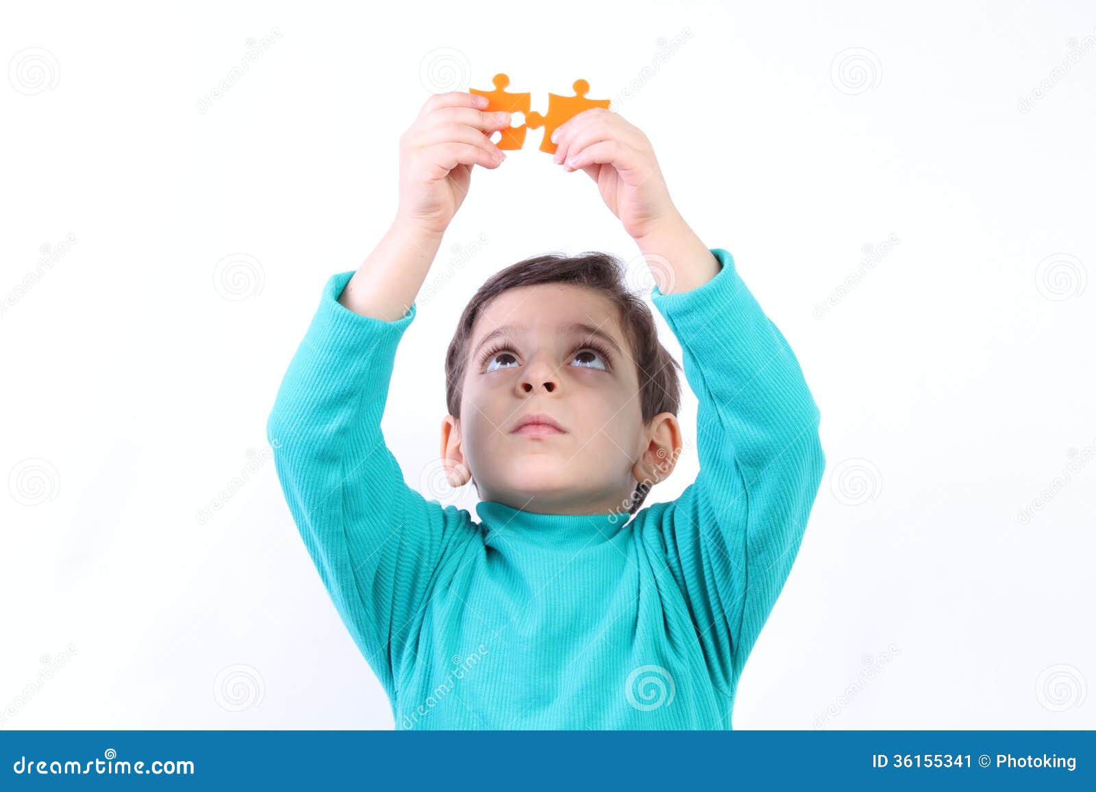 Child with puzzle stock image. Image of group, answer - 36155341