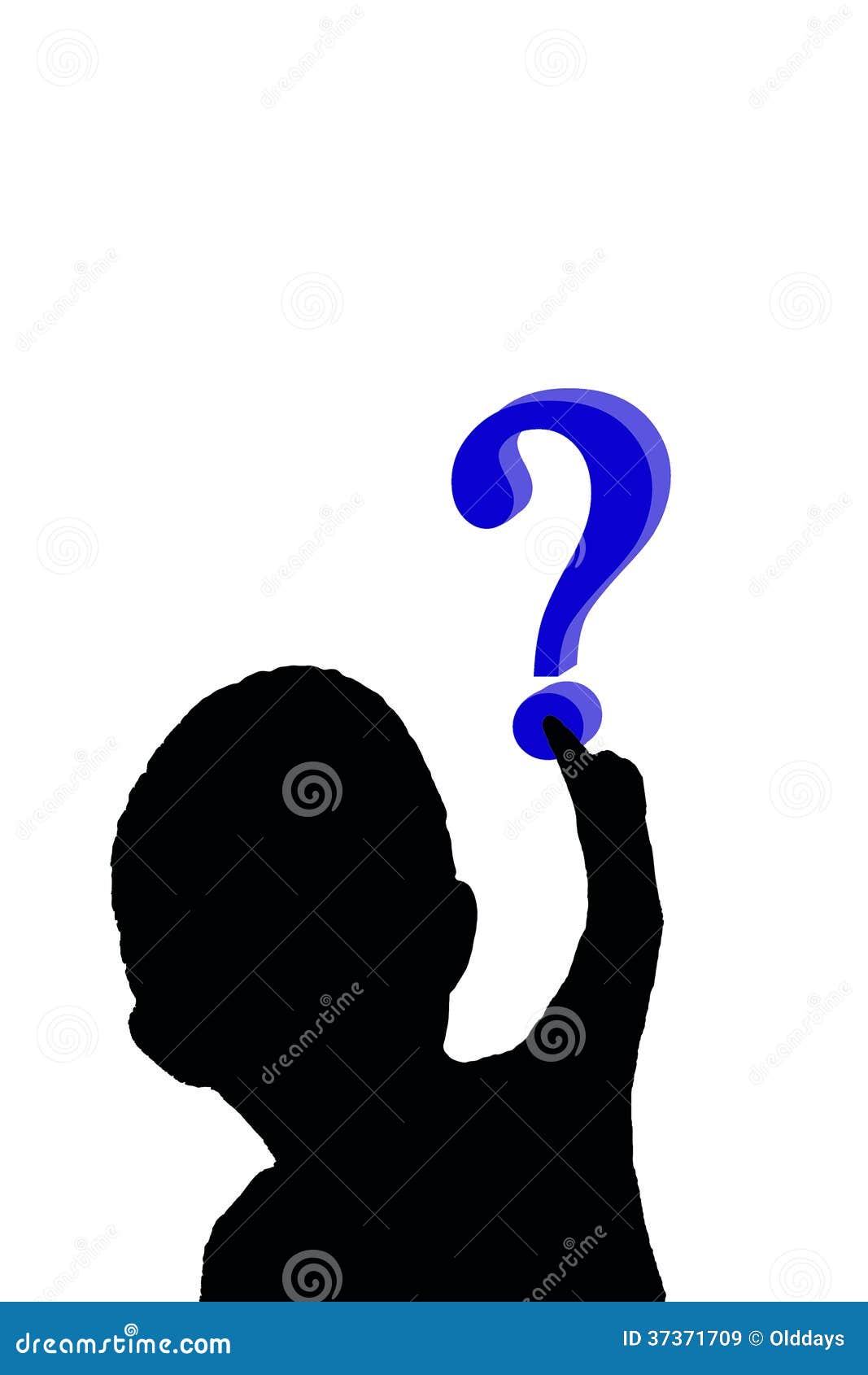 Child with a question mark stock illustration. Illustration of work ...