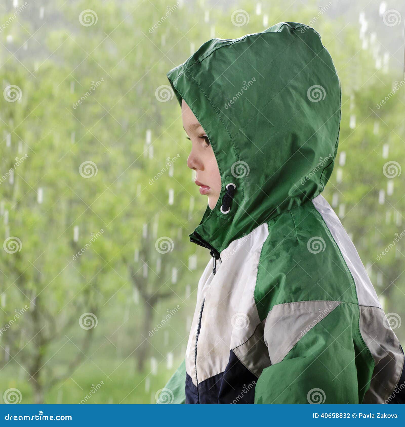 Child in rain stock photo. Image of childhood, face, portrait - 40658832