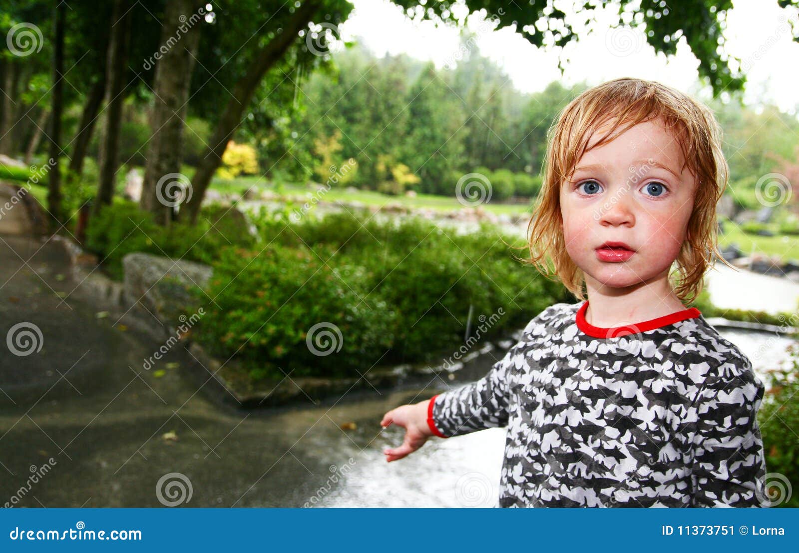 Child rain wet stock image. Image of rain, outdoors, season - 11373751