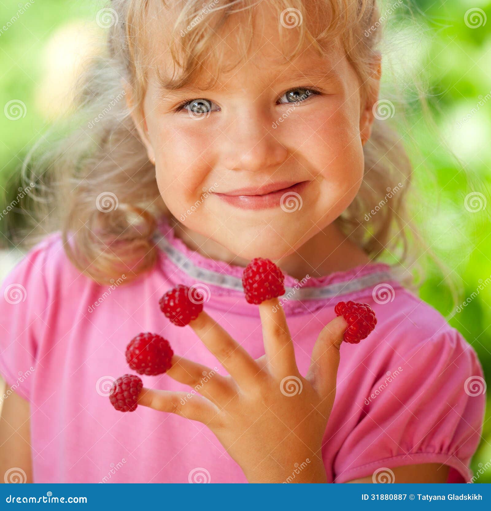 Child with raspberry stock image. Image of little, freshness - 31880887