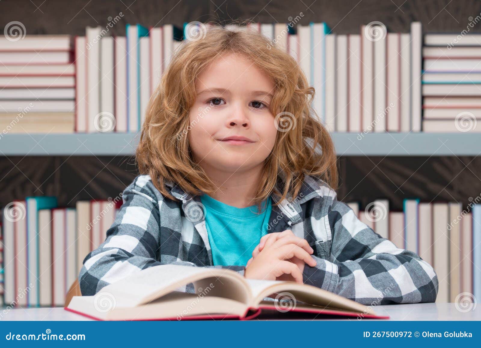 Child Reading Book in a Book Store or Library, Stock Photo - Image of ...
