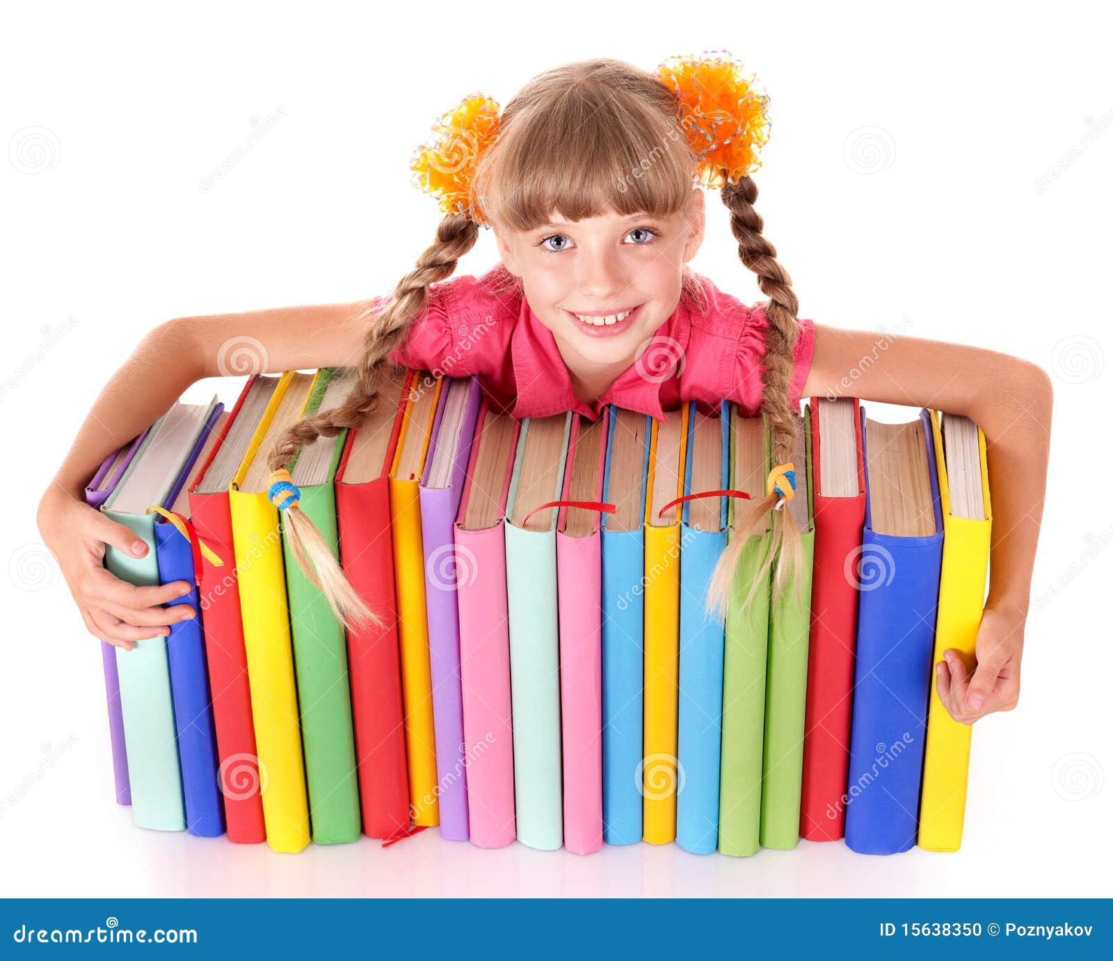 Child Reading Open Book on Table. Stock Photo - Image of child, holding ...