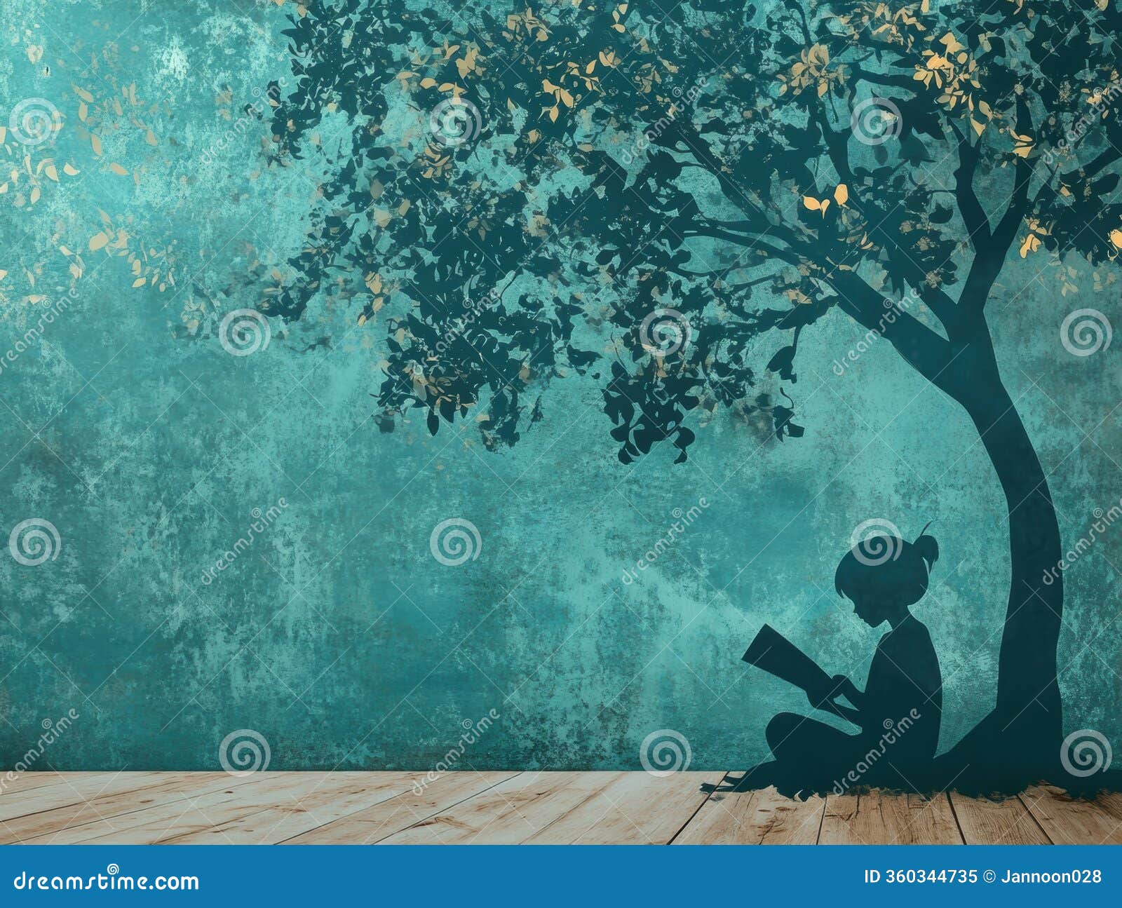 Kid Reading Under Tree Royalty-Free Stock Image | CartoonDealer.com ...