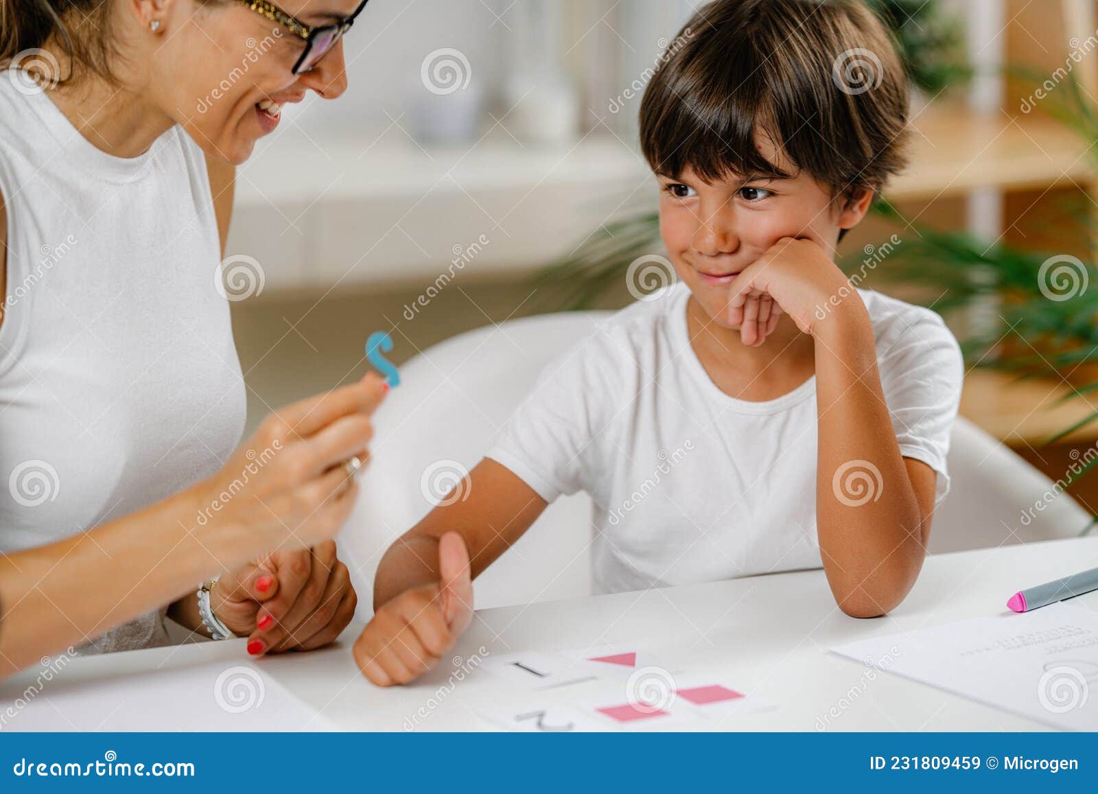 Child Recognizing Numbers in a Preschool Assessment Test Stock Image ...