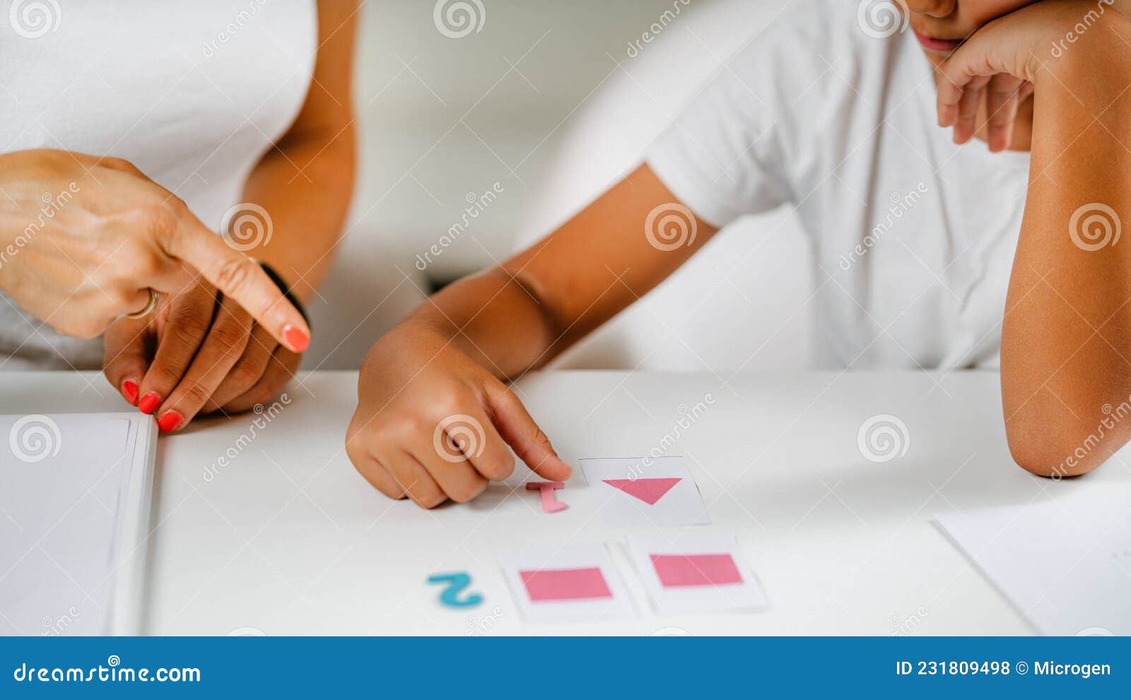 Child Recognizing Shapes in a Preschool Assessment Test Stock Photo ...