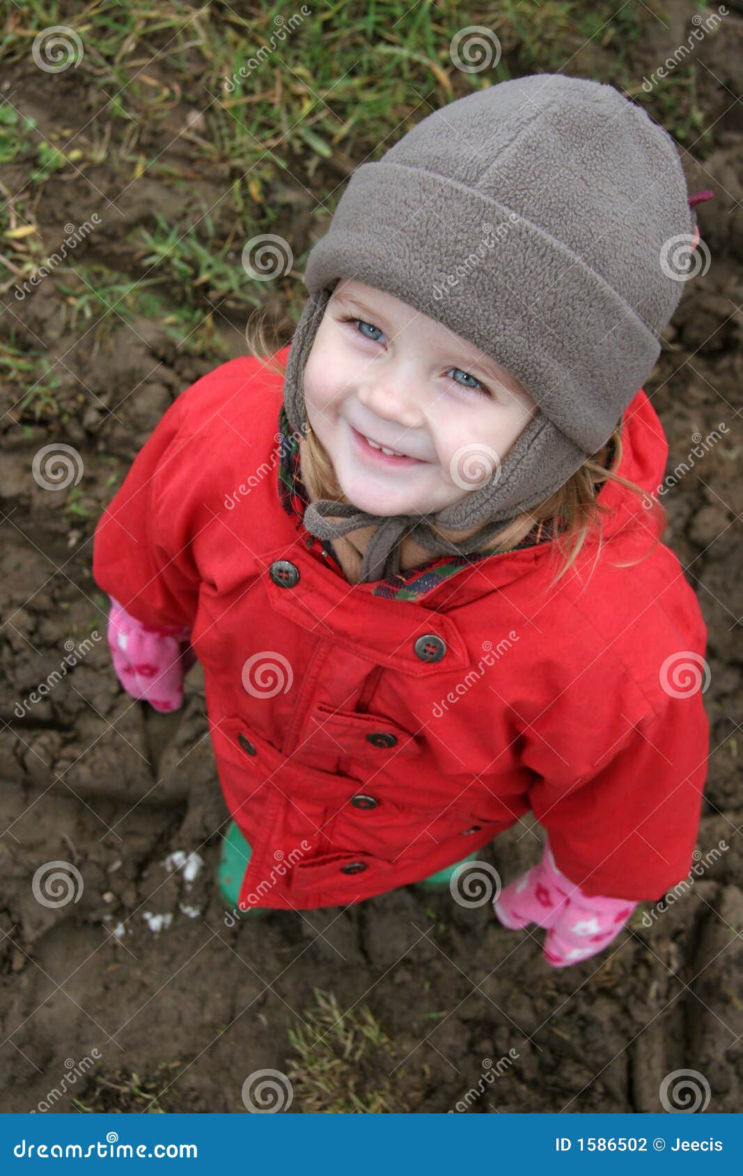 Child in red stock photo. Image of upward, girl, family - 1586502