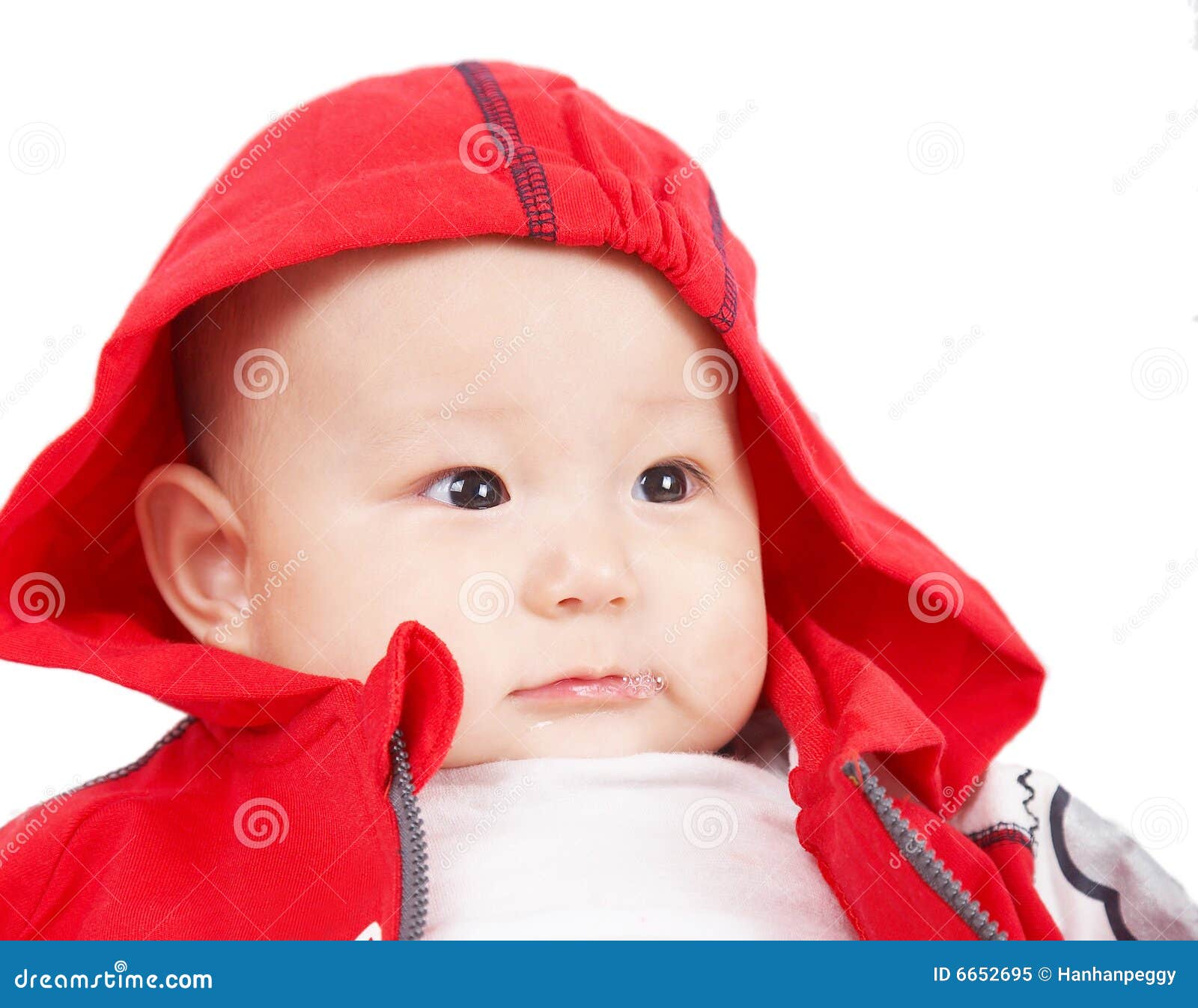Child in red stock image. Image of feeling, curious, color - 6652695