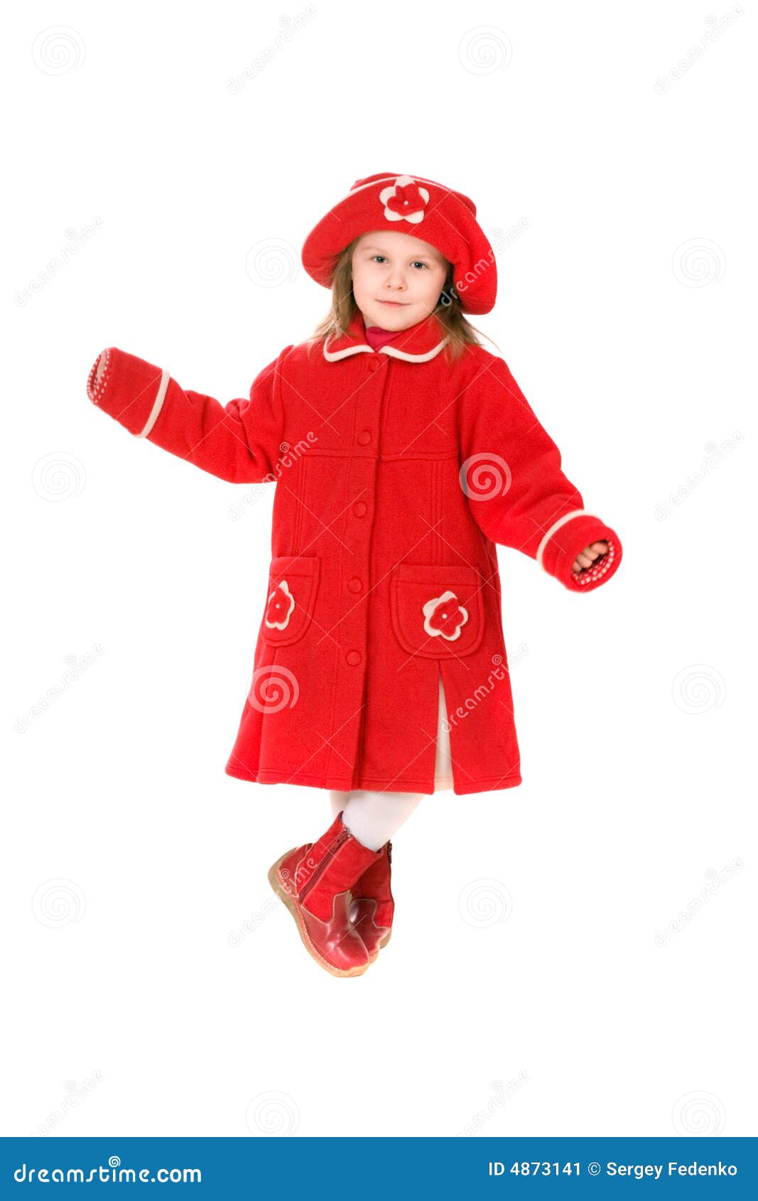 Child in a red coat stock image. Image of person, childhood - 4873141