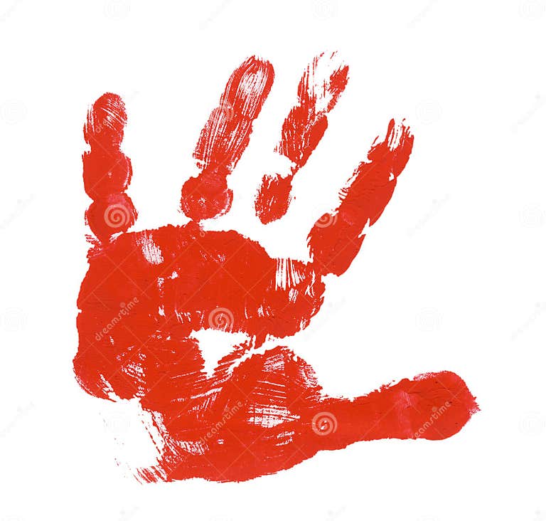 Child red hand print stock illustration. Illustration of fingerprint ...