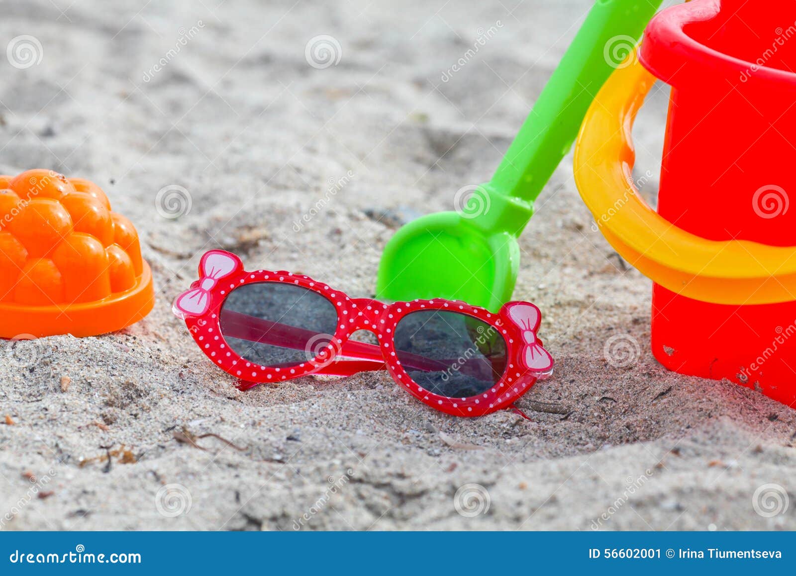 Child Red Sunglasses Lie on a Beach Stock Image - Image of play, points ...
