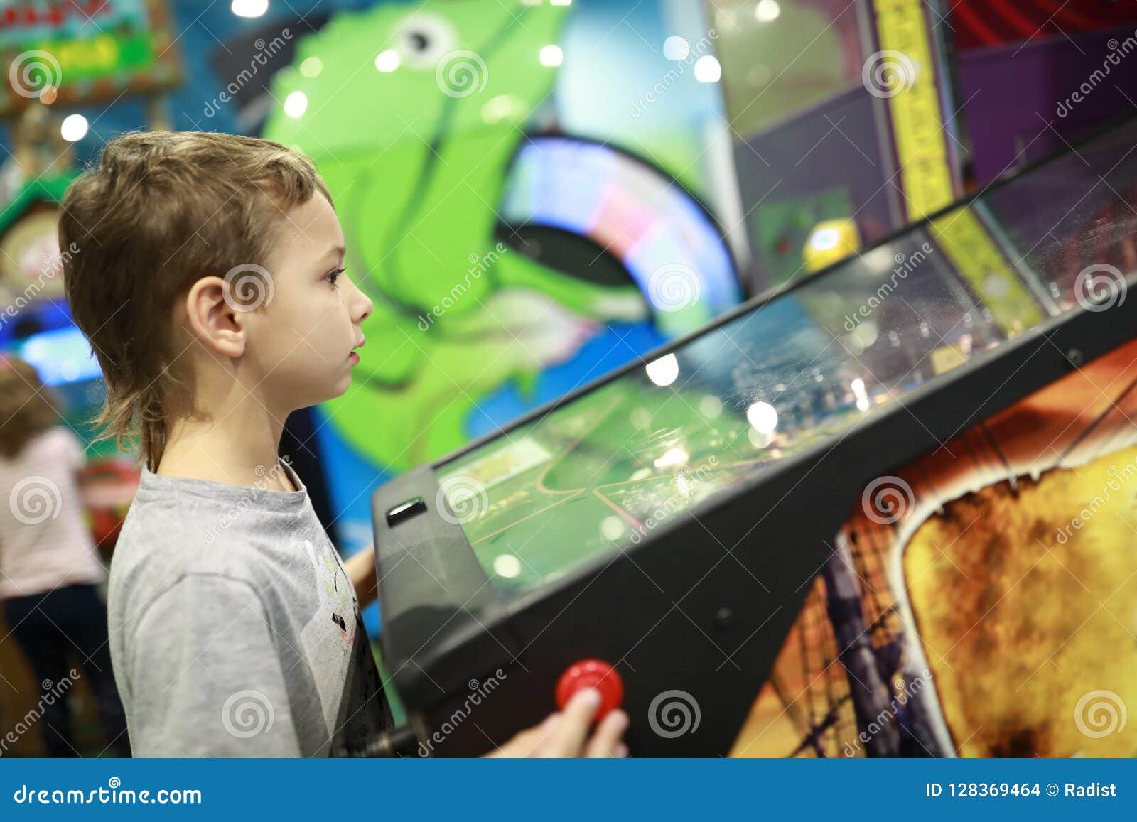 Child in redemption center stock photo. Image of gamble - 128369464