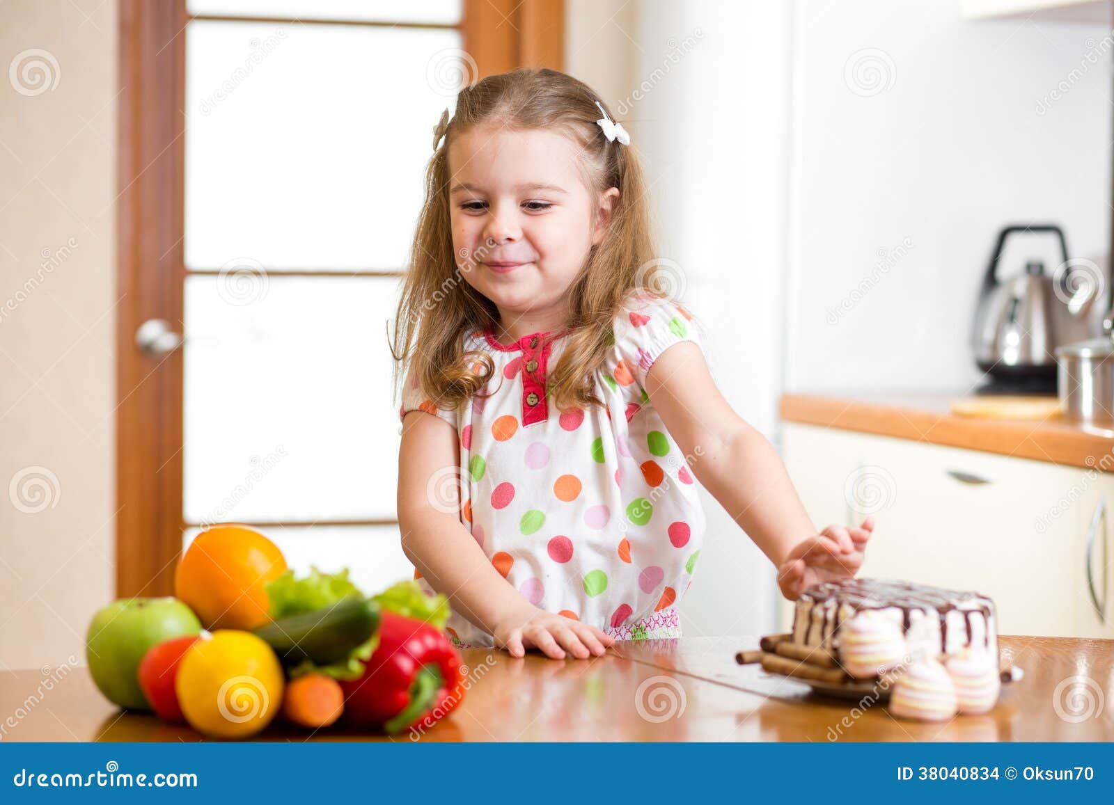 Harmful Food. Crazy About Sweets. Sugar Addiction. Happy Kid With Sweet ...