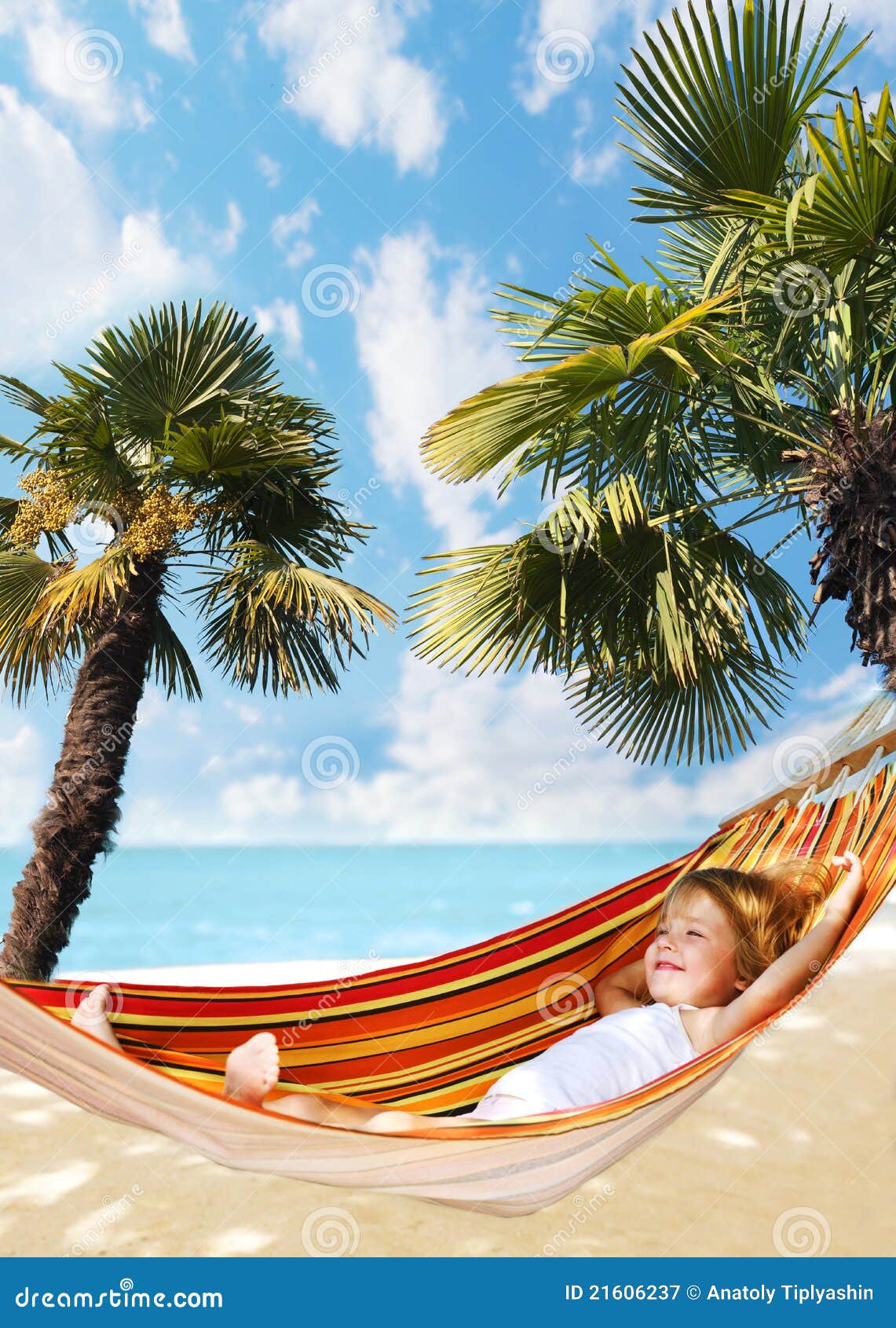 Child Relaxing in a Hammock Stock Image - Image of peaceful, resort ...