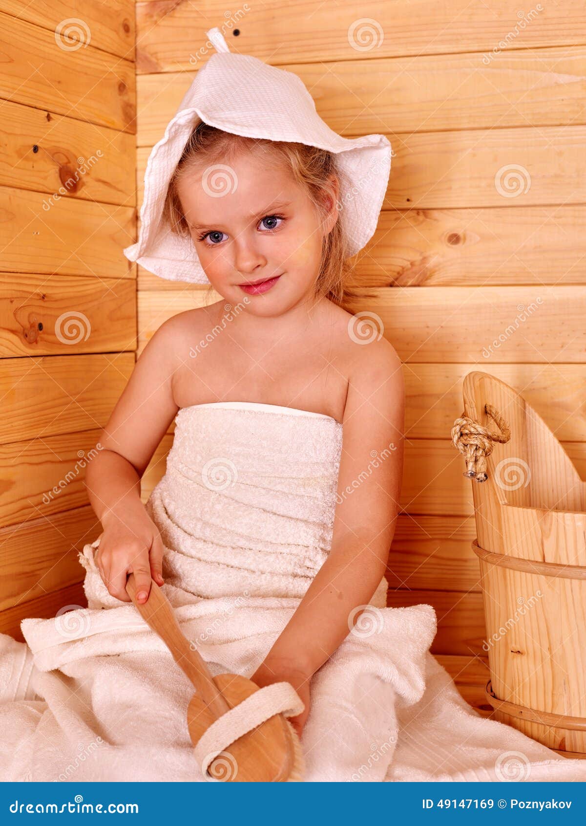 Child relaxing at sauna stock image. Image of health - 49147169
