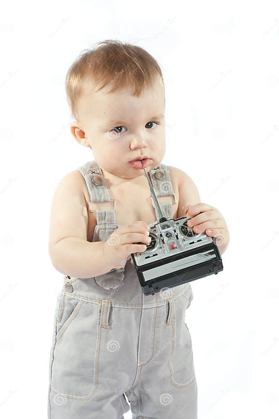 Child with a Remote-control Station Stock Image - Image of hobbies ...