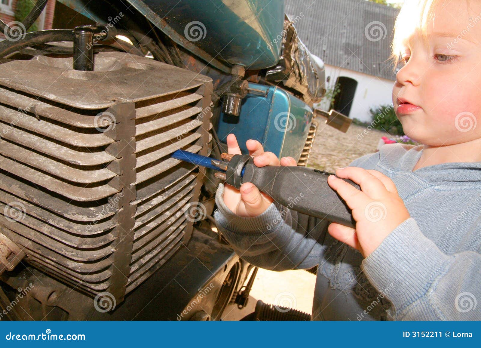 Child repair engine stock image. Image of toddler, engine - 3152211