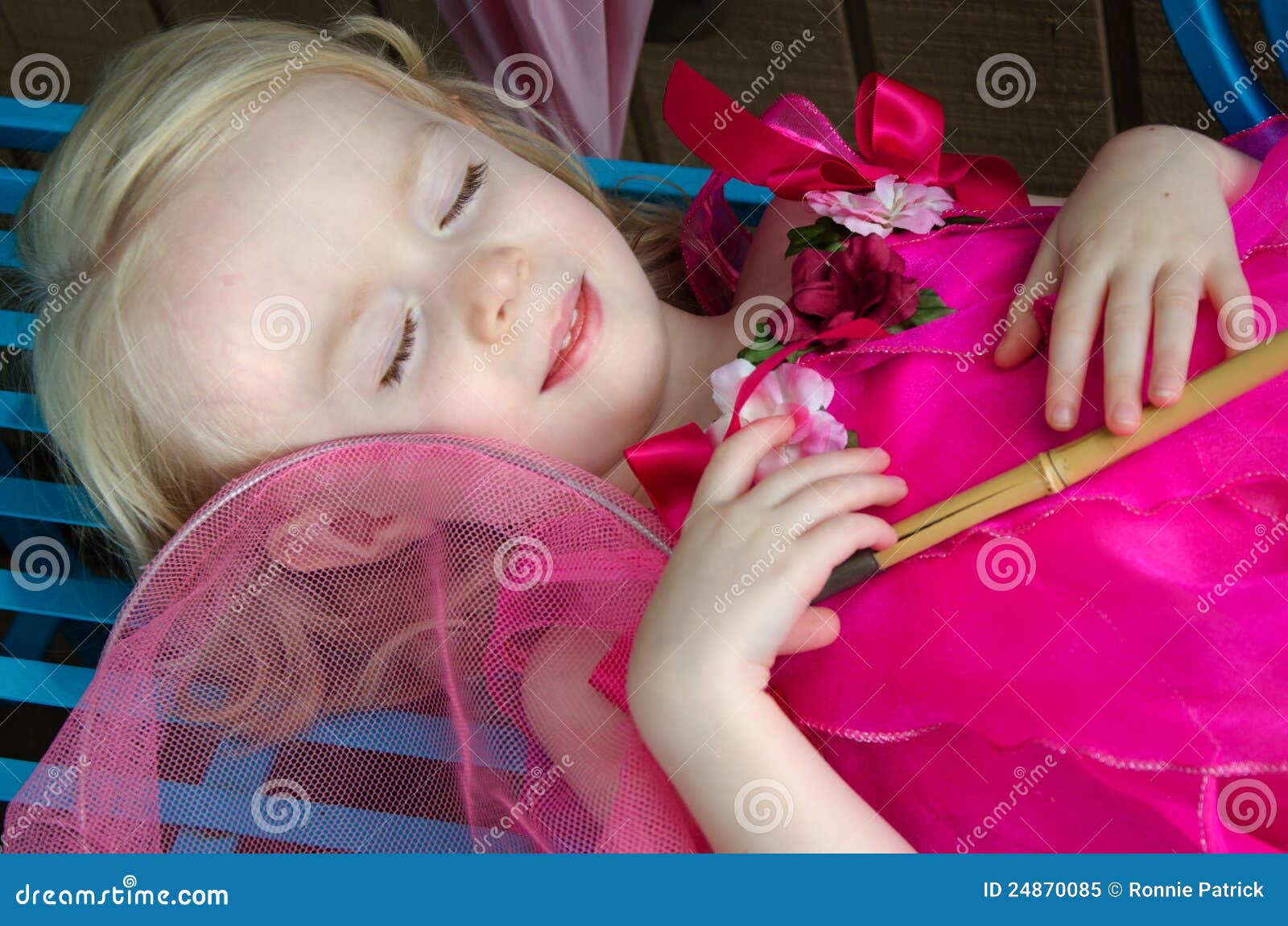 Child Resting with Butterfly Net Stock Image - Image of butterfly ...
