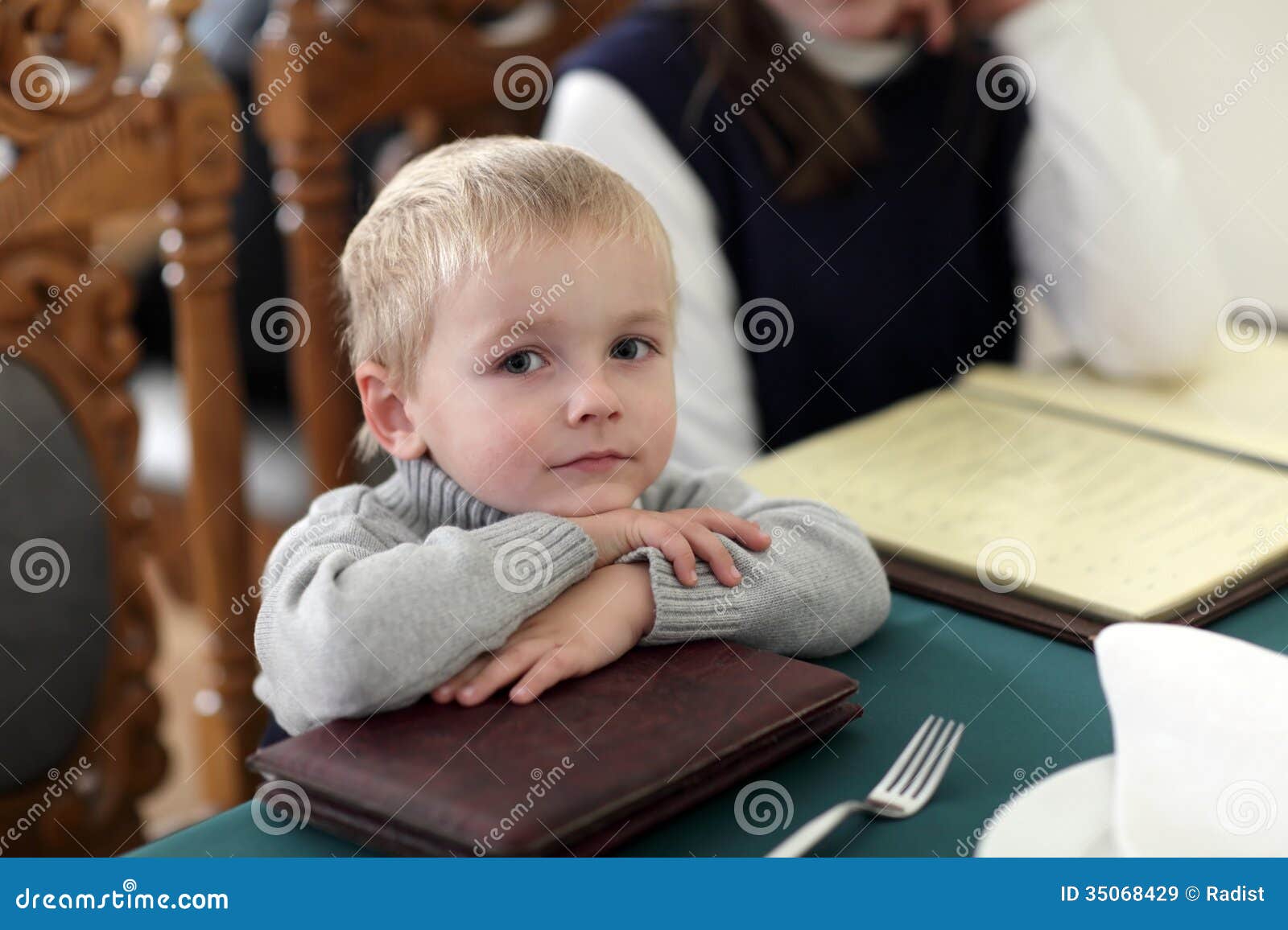 Child resting at cafe stock image. Image of inside, fork - 35068429