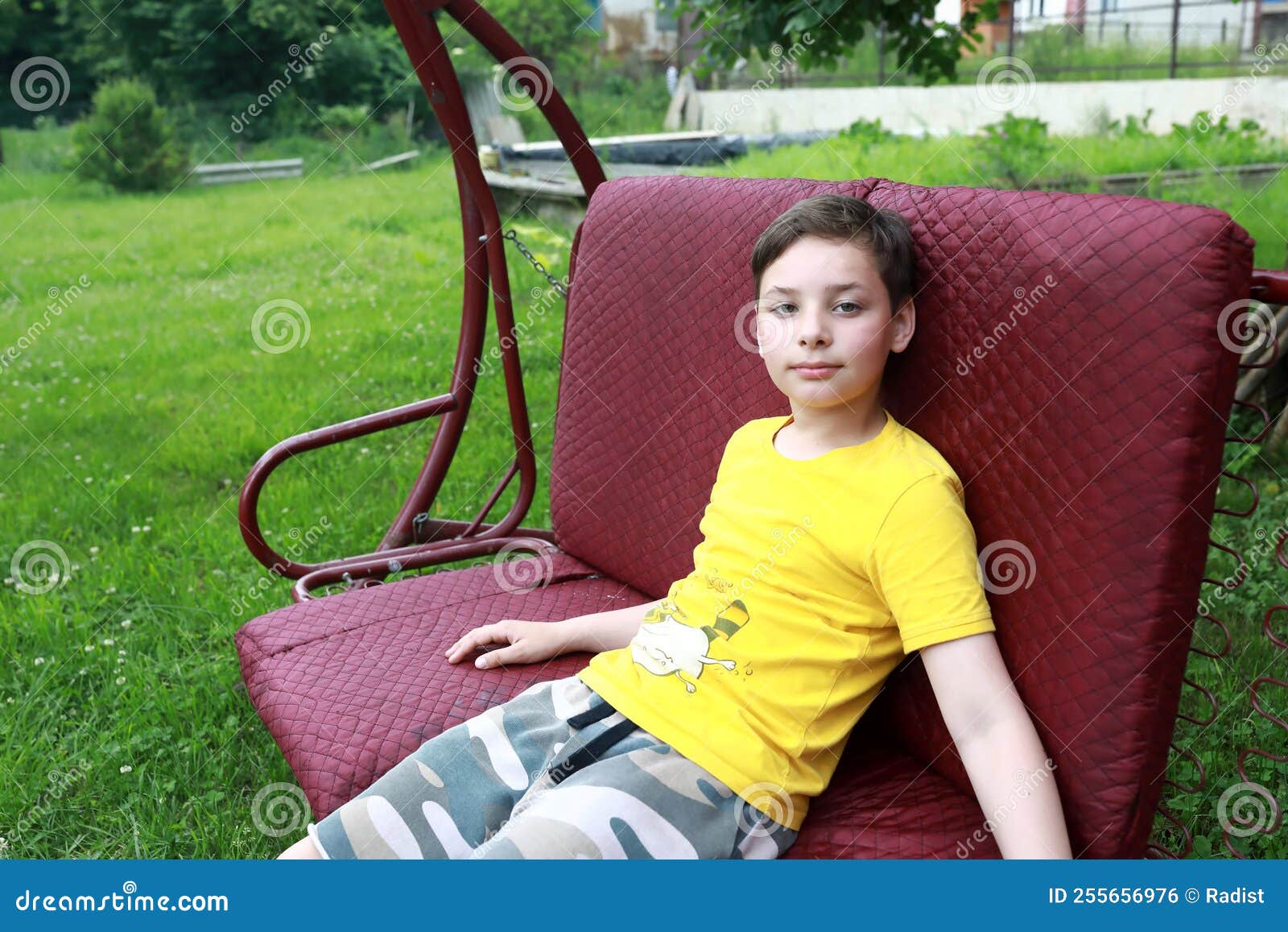 Child Resting on Hanging Sofa Stock Photo - Image of design, cheerful ...