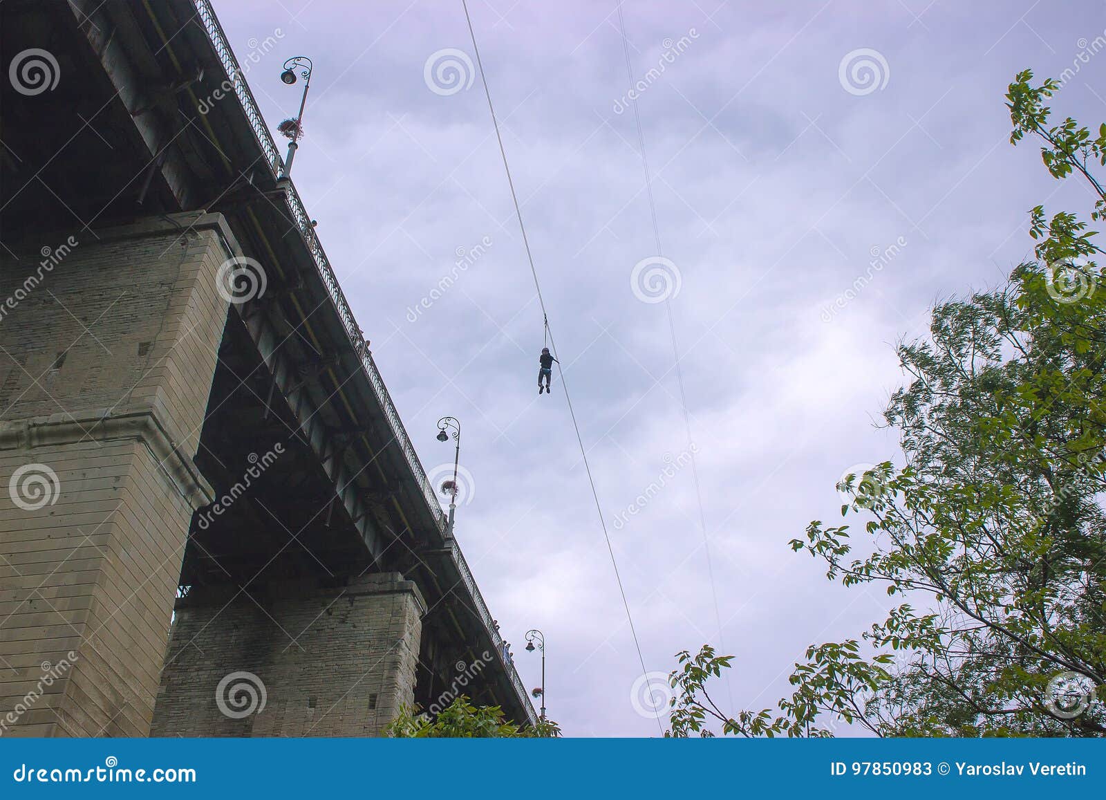 Child Ride Down in Rope Park Editorial Stock Photo - Image of nature ...