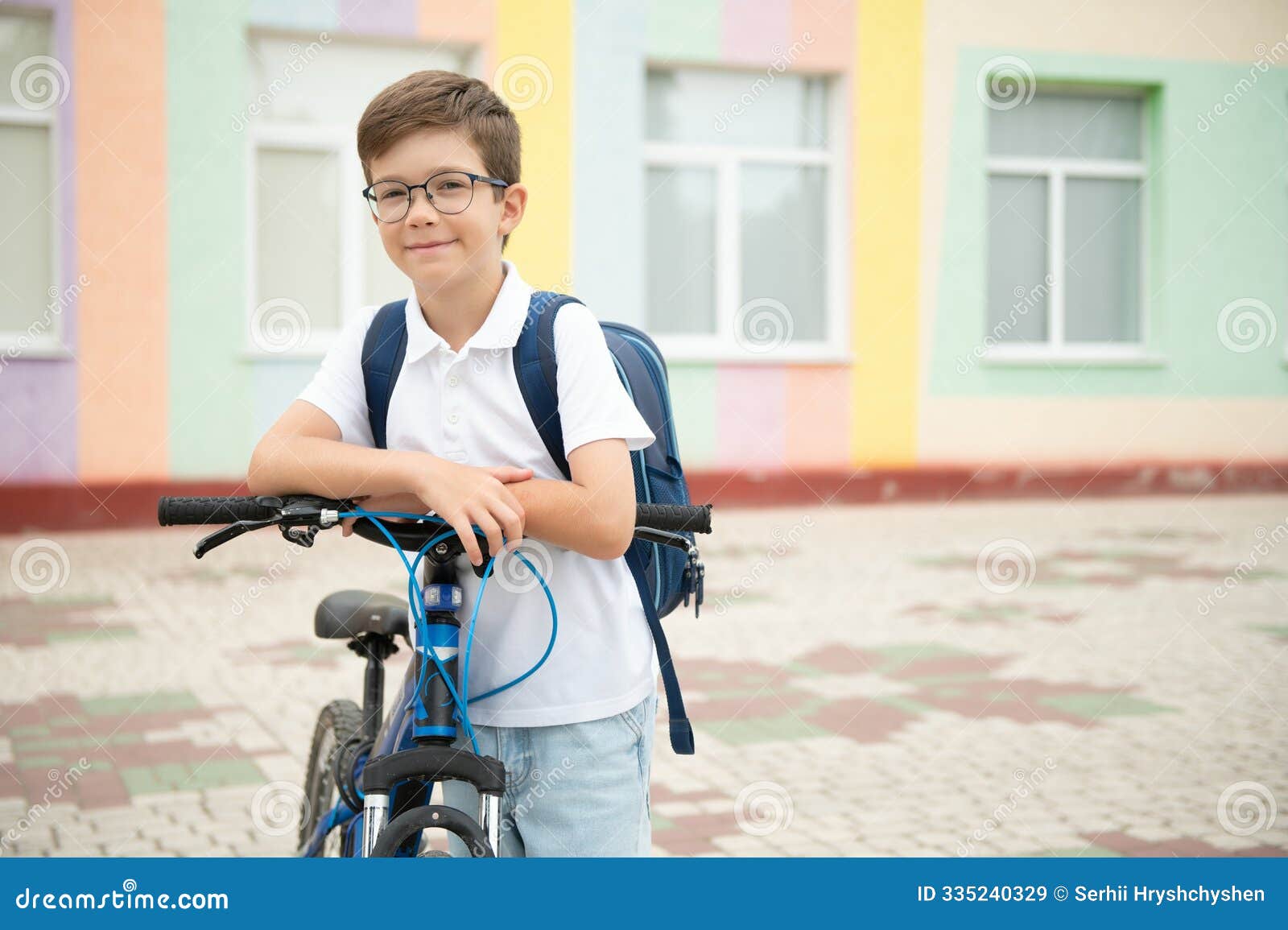 Child Riding Bicycle from School Stock Image - Image of ride, healthy ...