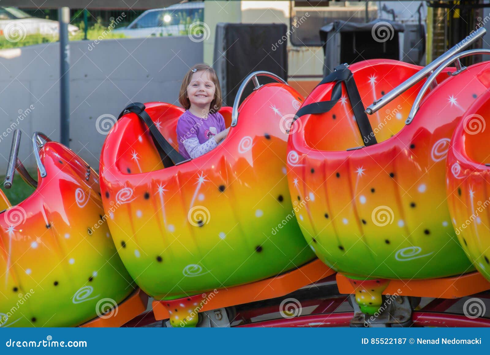 Child Riding on a Roller Coaster Stock Image - Image of recreational ...