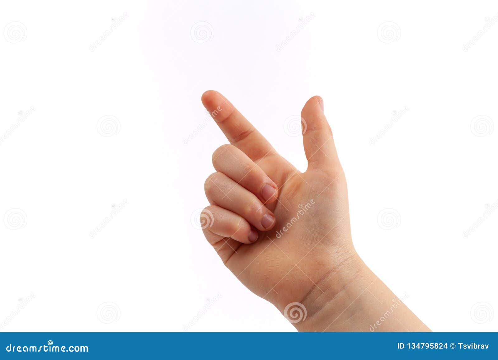 Child Right Hand Tapping on Screen. Stock Photo - Image of children ...