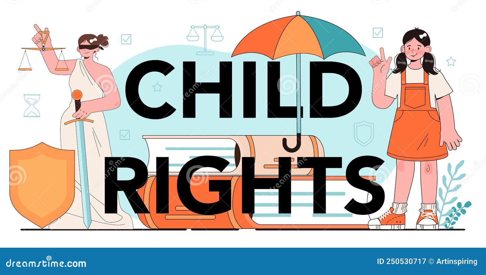 Child Rights Typographic Header. Law Education Stock Vector ...