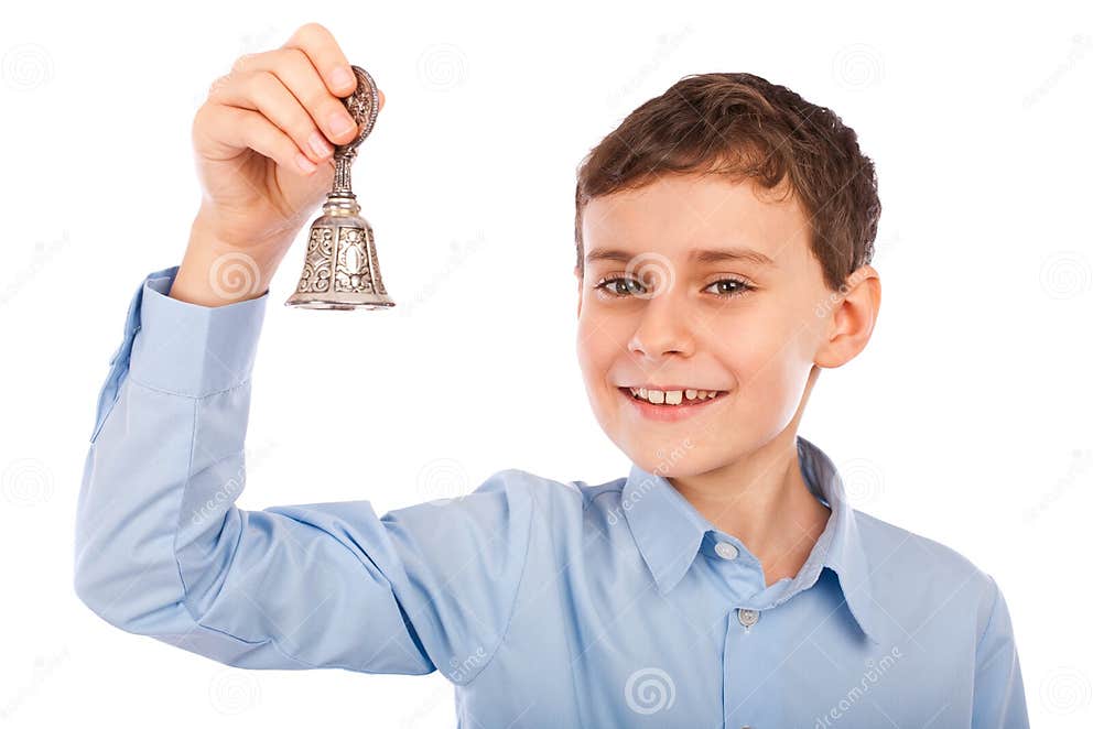 Child ringing a bell stock photo. Image of break, decorative - 18102468