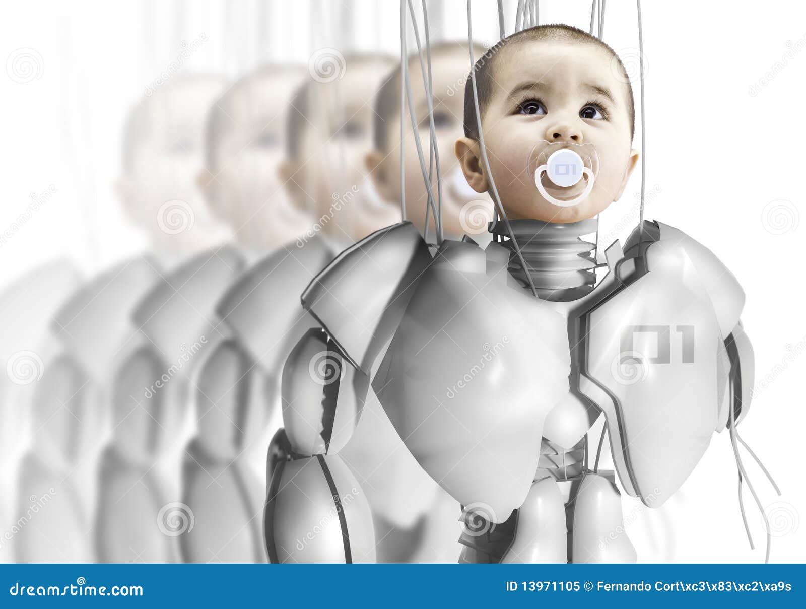 Child Robot, Creating Clones Stock Image - Image of baby, cloning: 13971105