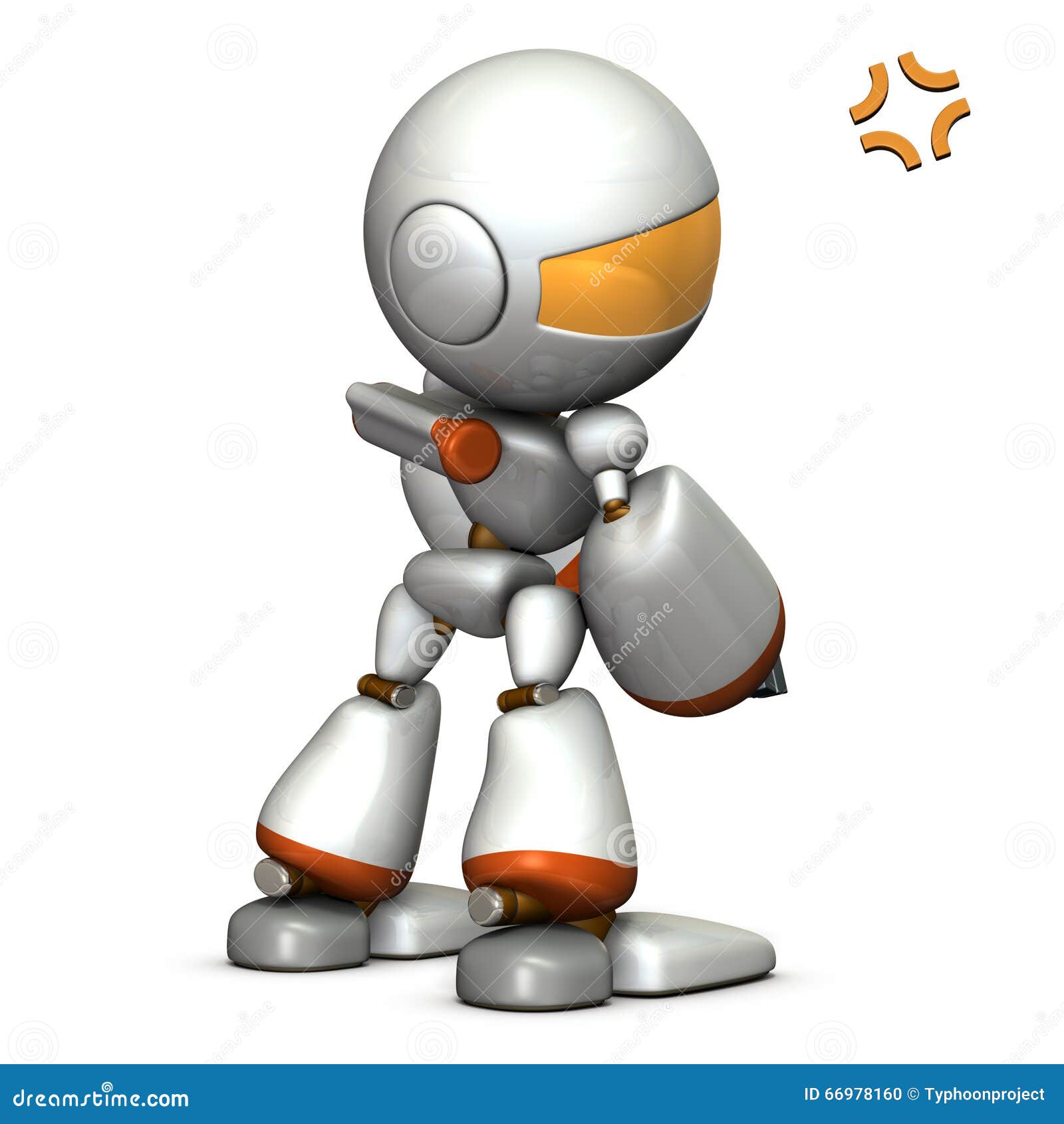 Child robot is grumpy. stock illustration. Illustration of heads - 66978160