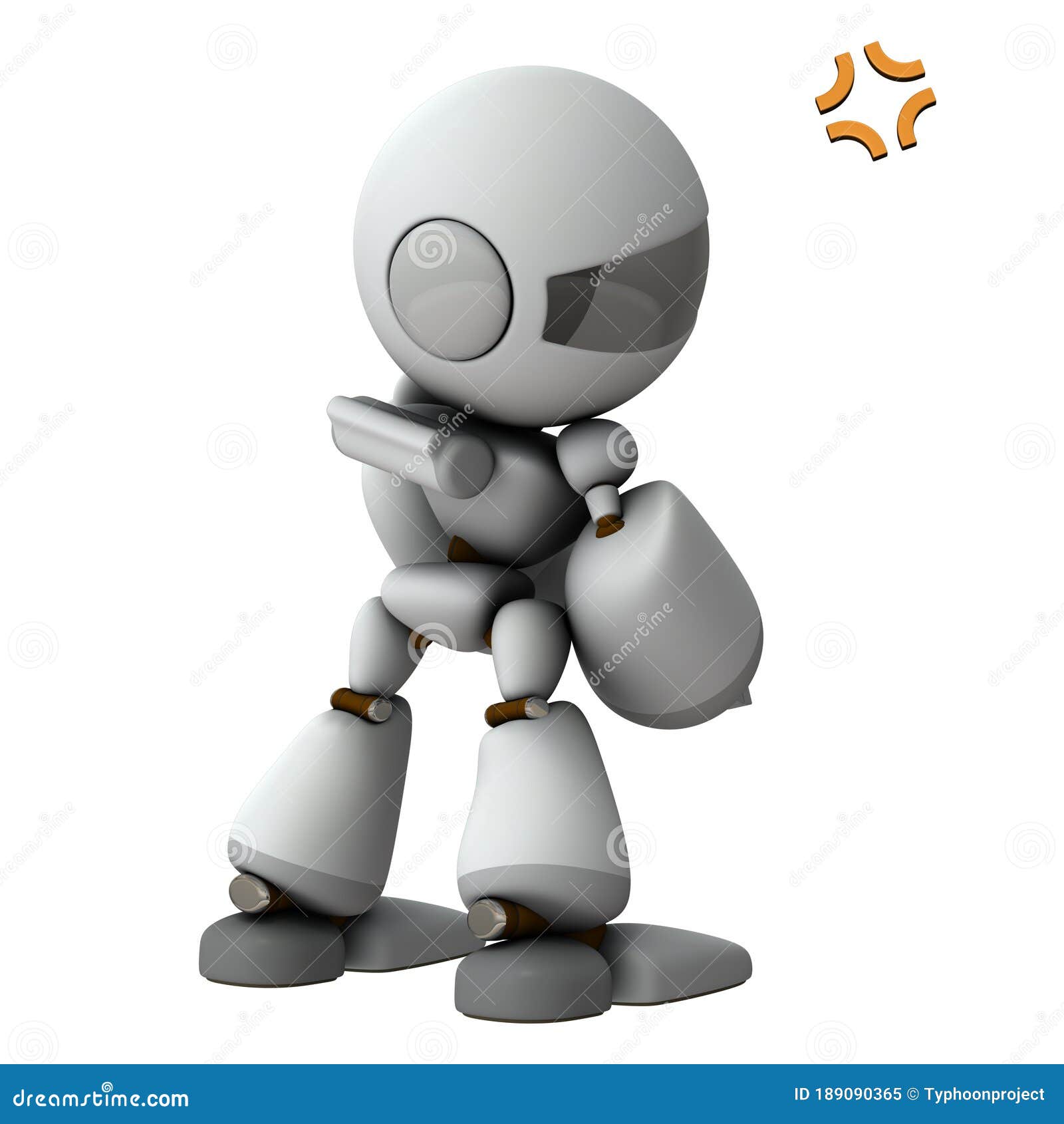 Child Robot is Grumpy. he is Looking Unsated Stock Illustration ...