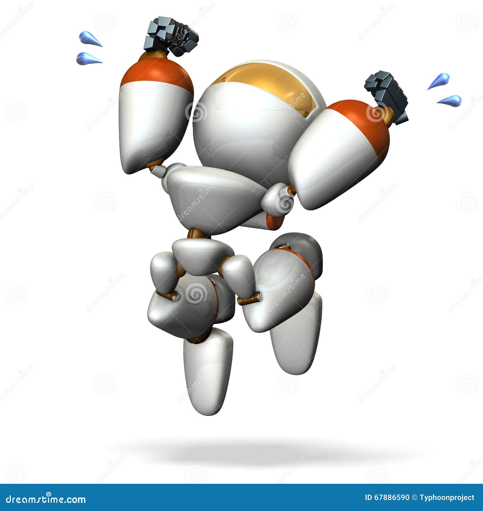 Child robot is jumping. , stock illustration. Illustration of child ...